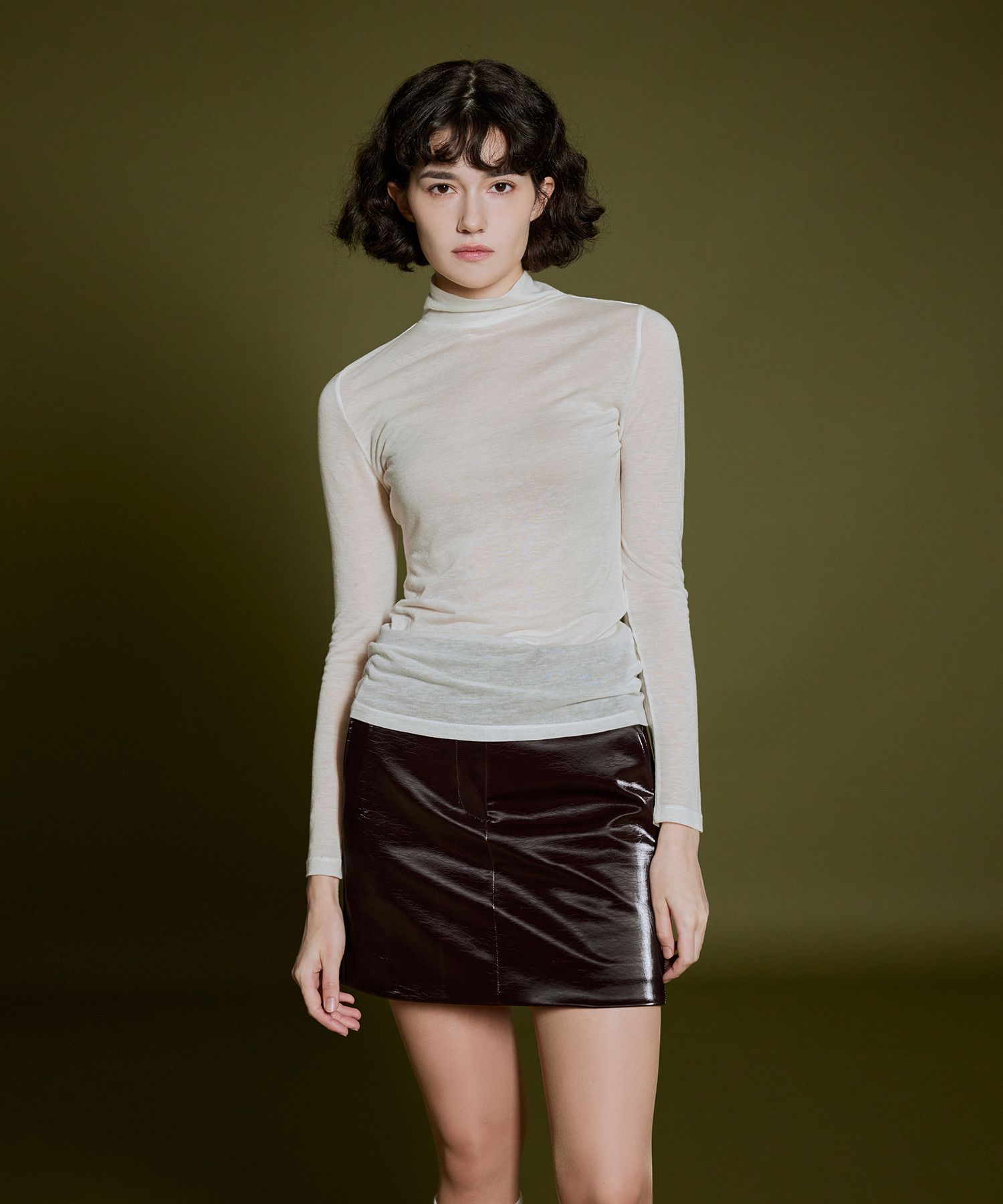 MUSINSA | NEU GOLF SEE-THROUGH WOOL T-SHIRT - CREAM