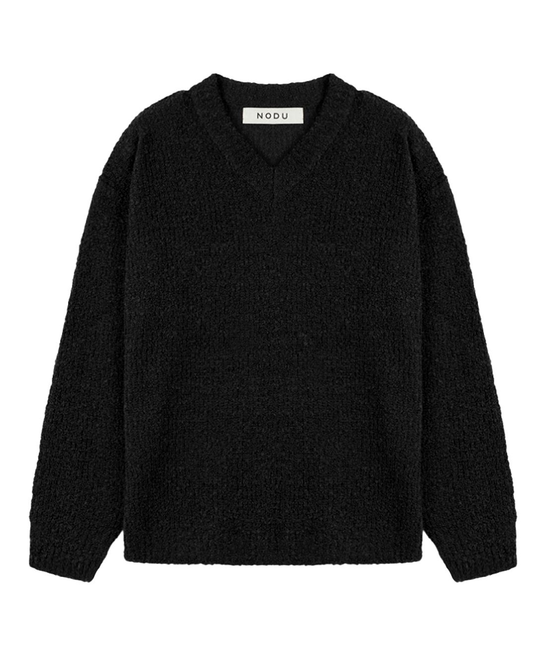 MUSINSA | NODU Stay Buckle Wool Knit [Black]