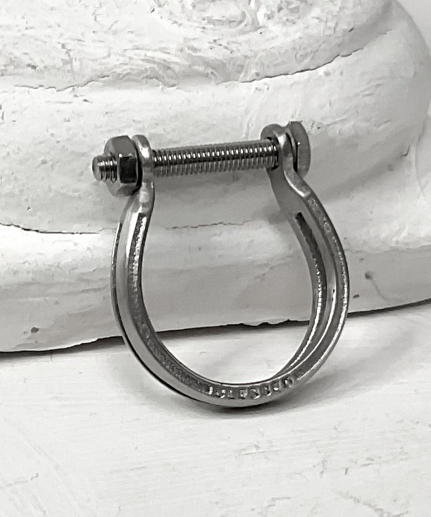 MUSINSA | BLESSED BULLET Steel Line Bolt Line Ring - Matte Silver