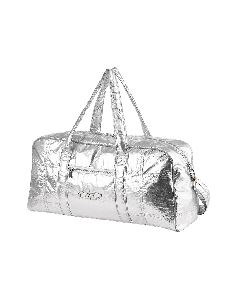 MUSINSA | BORN TO WIN BIG CHROME METALIC DUFFLE BAG [SILVER]