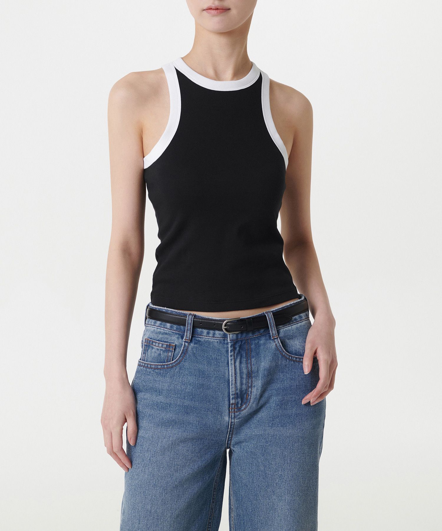 MUSINSA | MUSINSA STANDARD WOMAN Women's Ringer Racer Back Tank Top ...