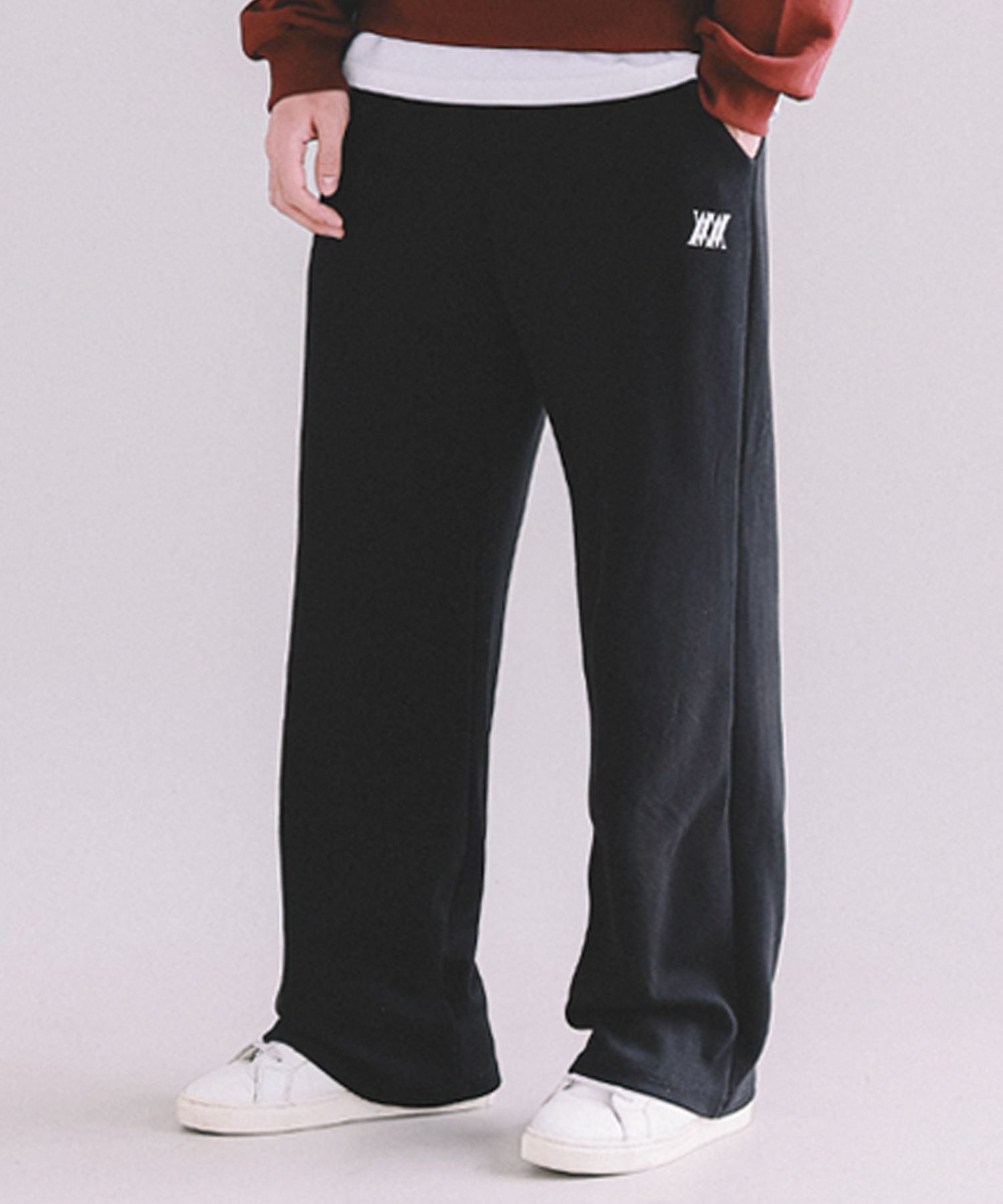MUSINSA | MACASITE Basic wide sweat pants black