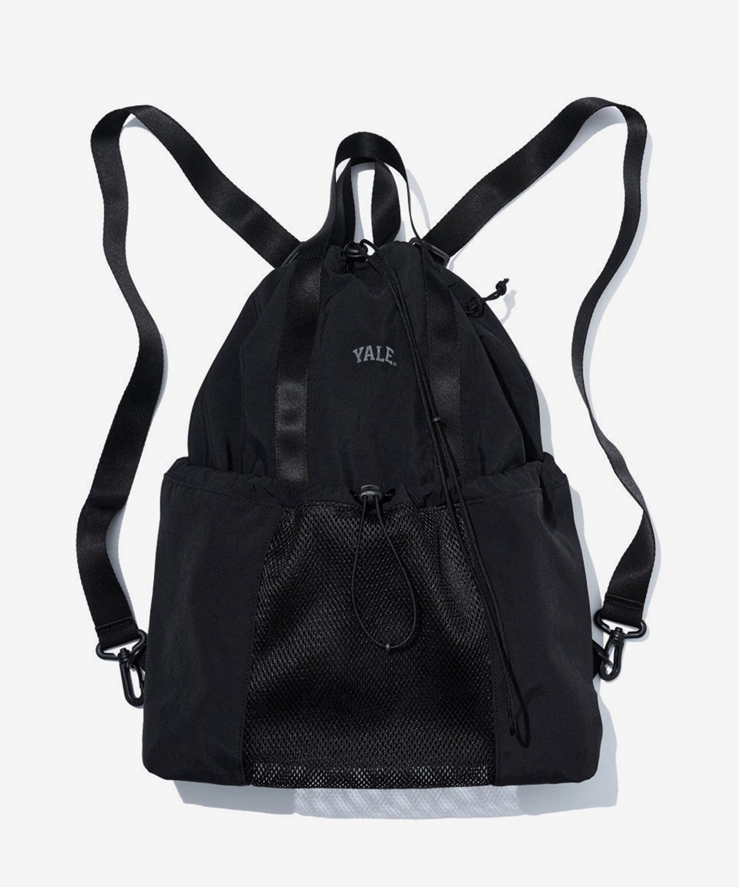 MUSINSA | YALE DRAWSTRING BACKPACK BLACK