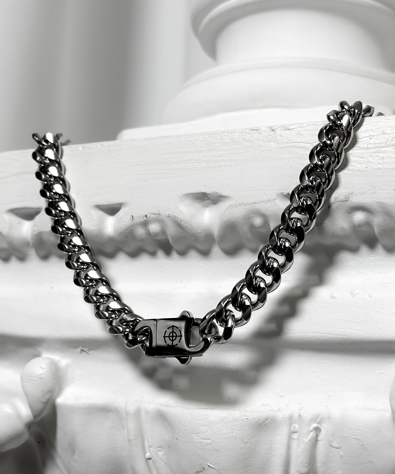 MUSINSA | BLESSED BULLET SS 8mm Reversible Classic Chain Necklace-Silver