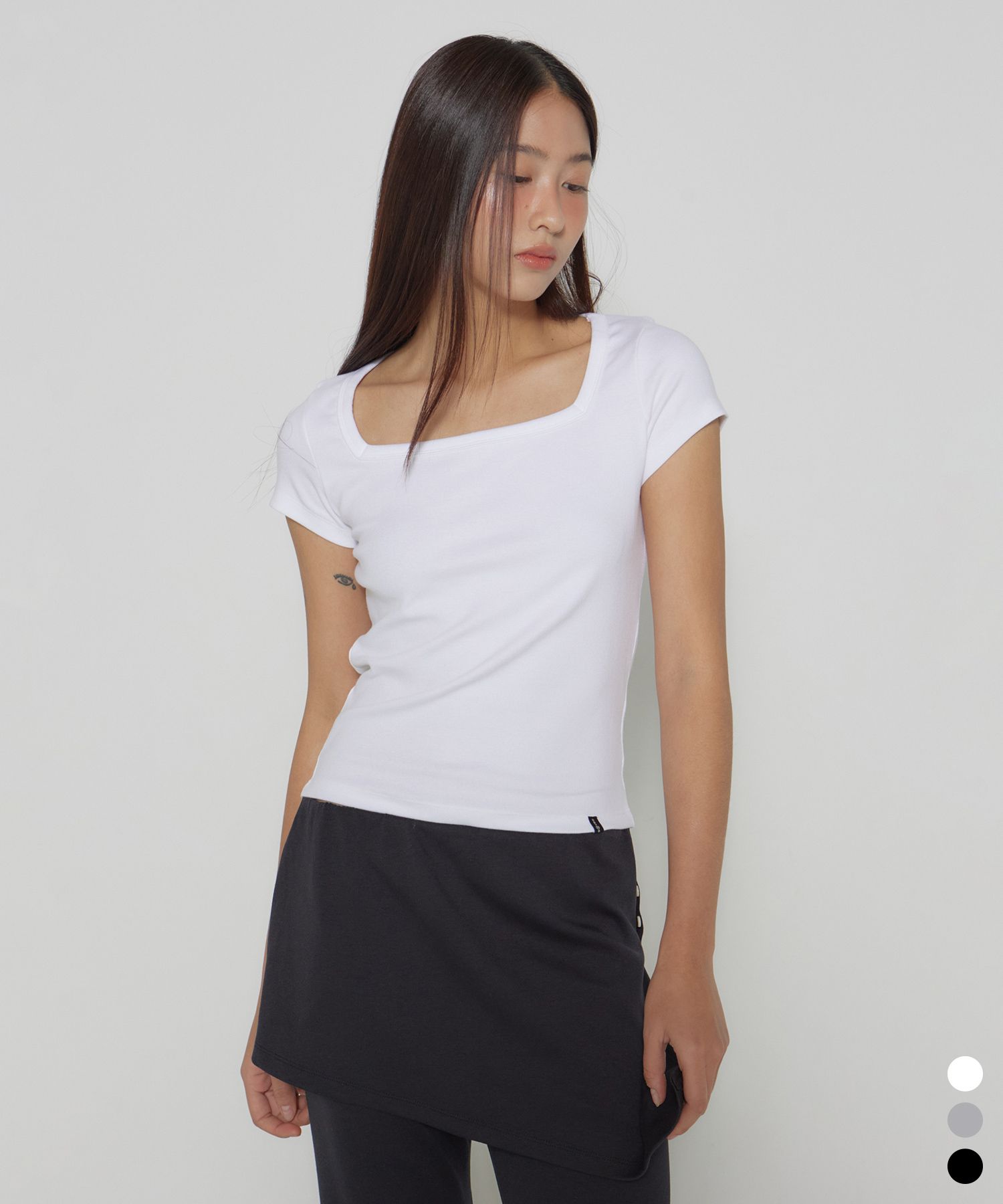 MUSINSA | DEARSTALKER D. BASIC COTTON SQUARE-NECK T - 3 COLOR