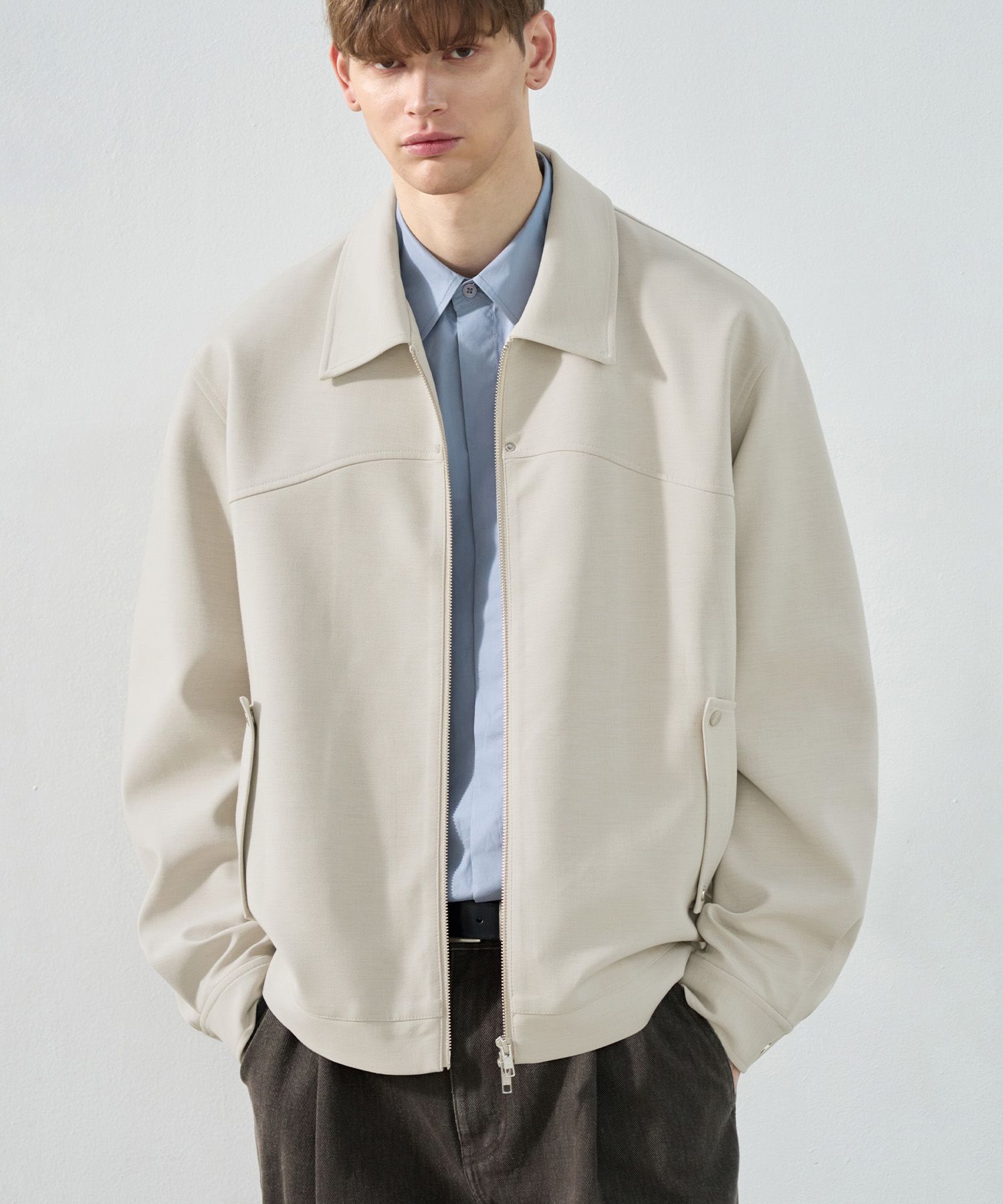 MUSINSA | DRAW FIT Wool wave line jacket [CREAM]