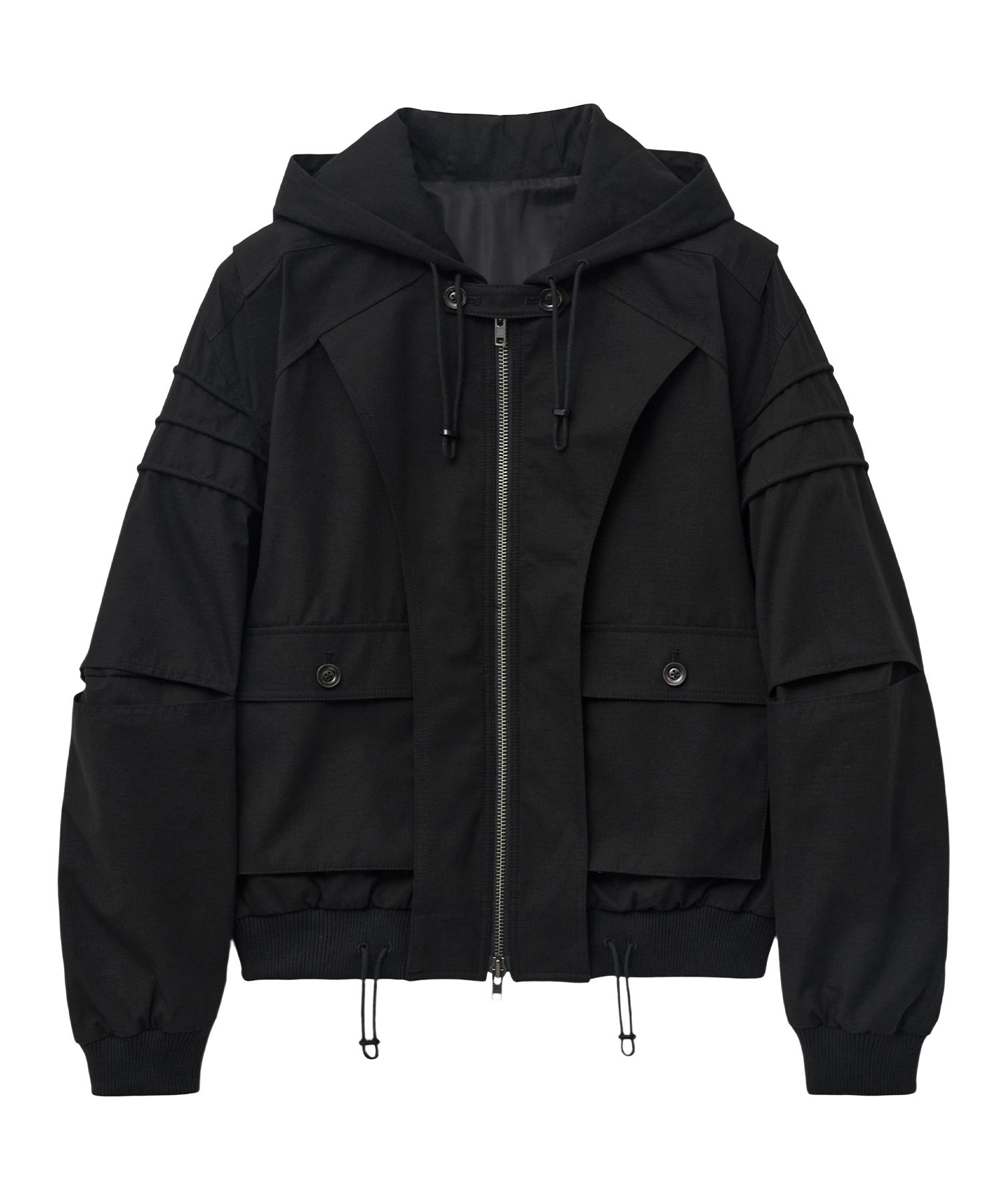 MUSINSA | LMOOD Shadow Military MA-1 Hooded Bomber Black