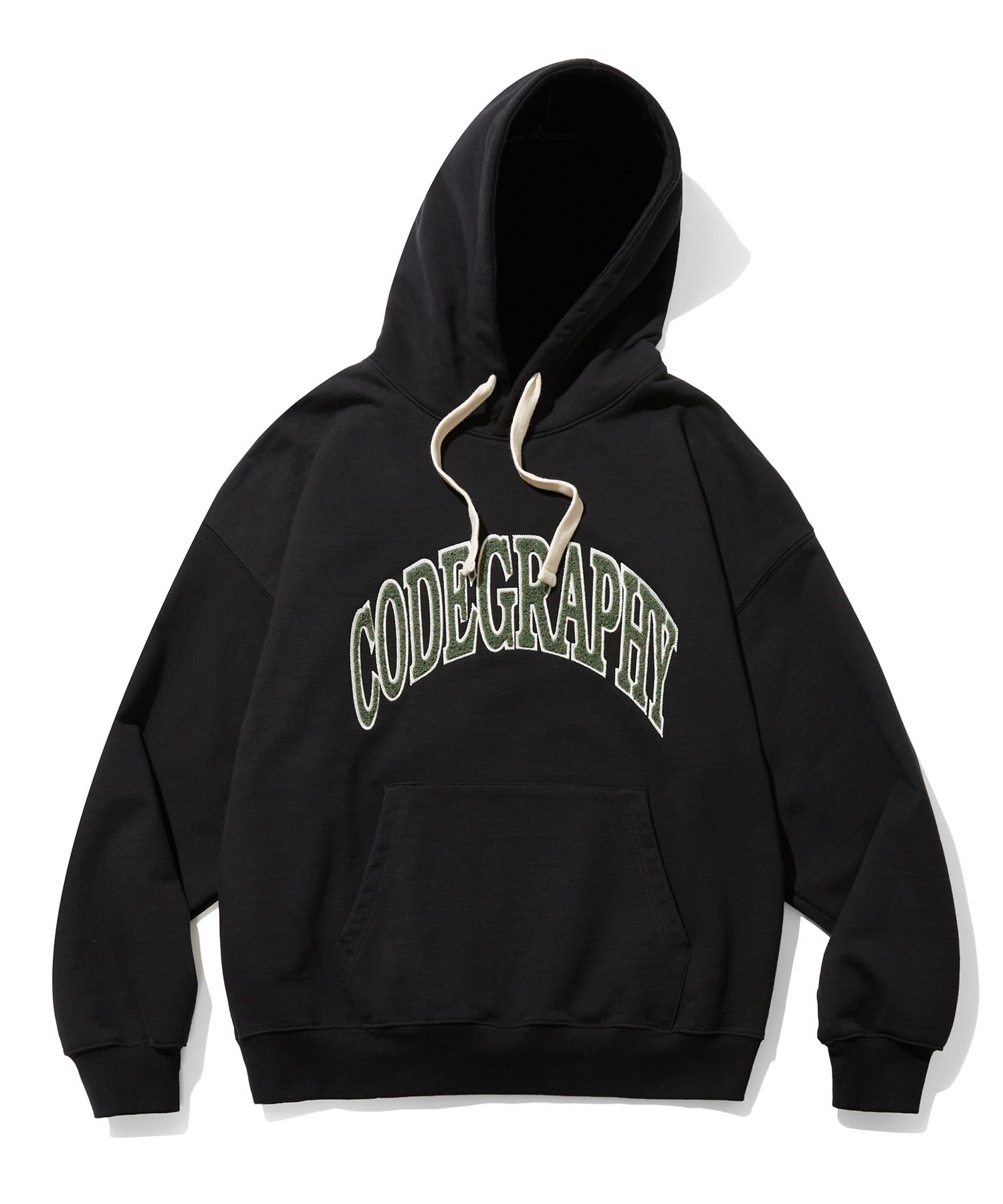 MUSINSA | Codegraphy CGP Arch Logo Boucle Hoodie_Black