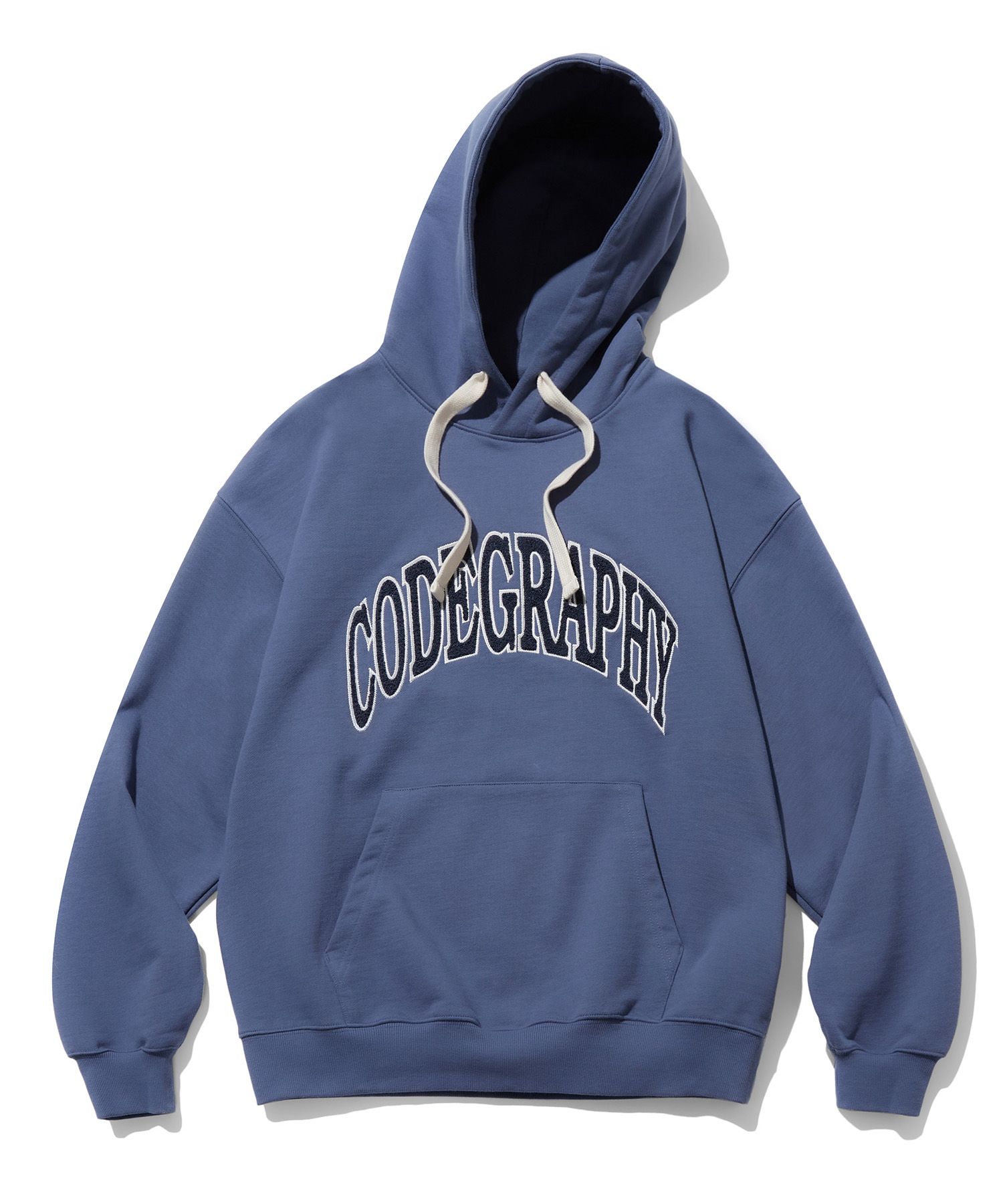 MUSINSA | Codegraphy CGP Arch Logo Boucle Hoodie_Dark Blue