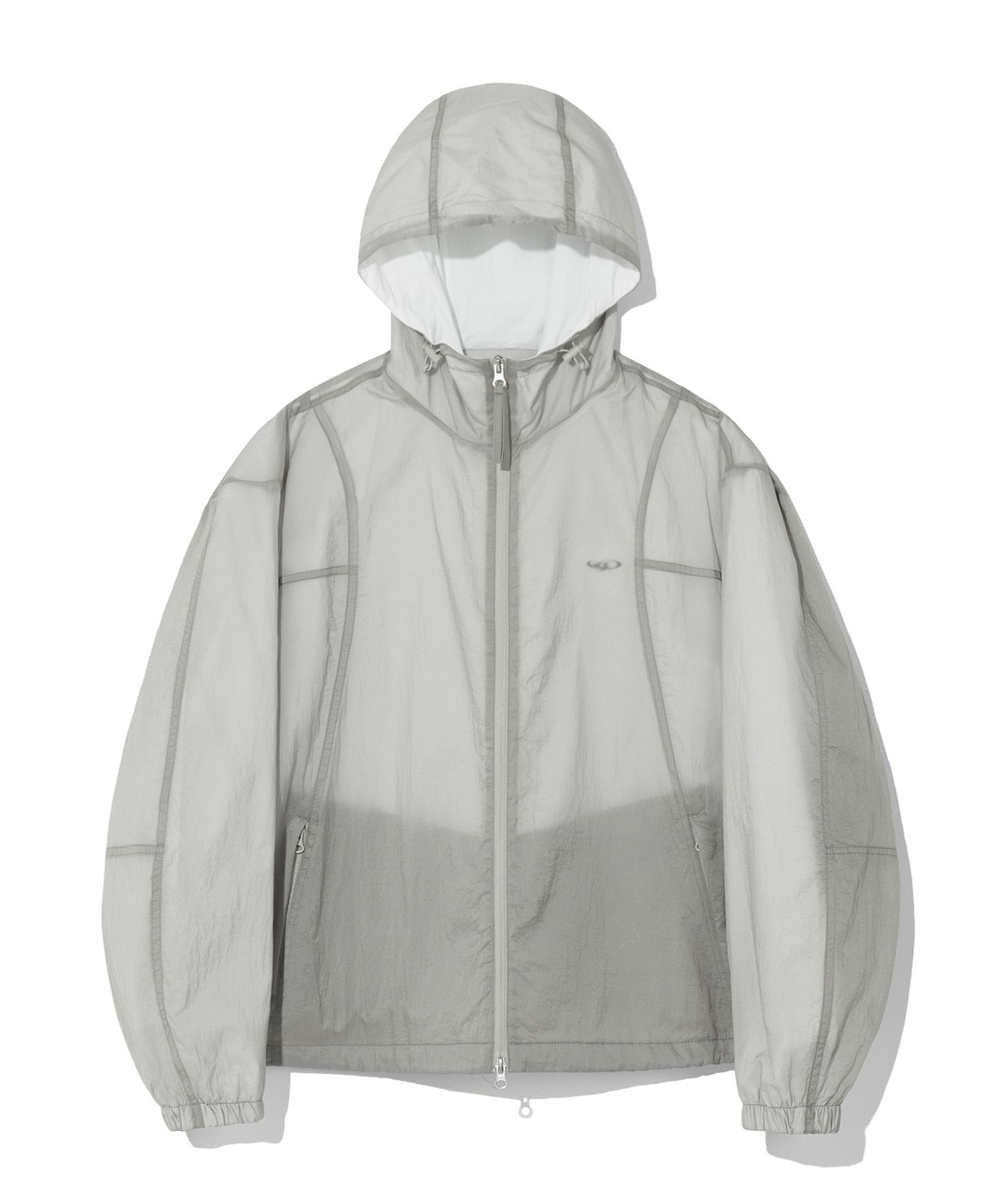 MUSINSA | Codegraphy Sheer Nylon Two-Tone Windbreaker_Light Gray