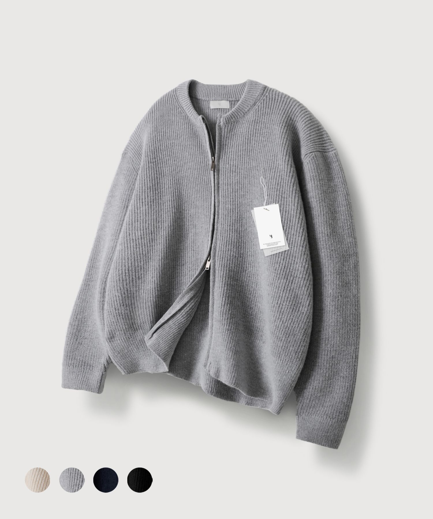 MUSINSA公式 | MOOD INSIDE Wave Two-Way Knit Zip-Up_4Color