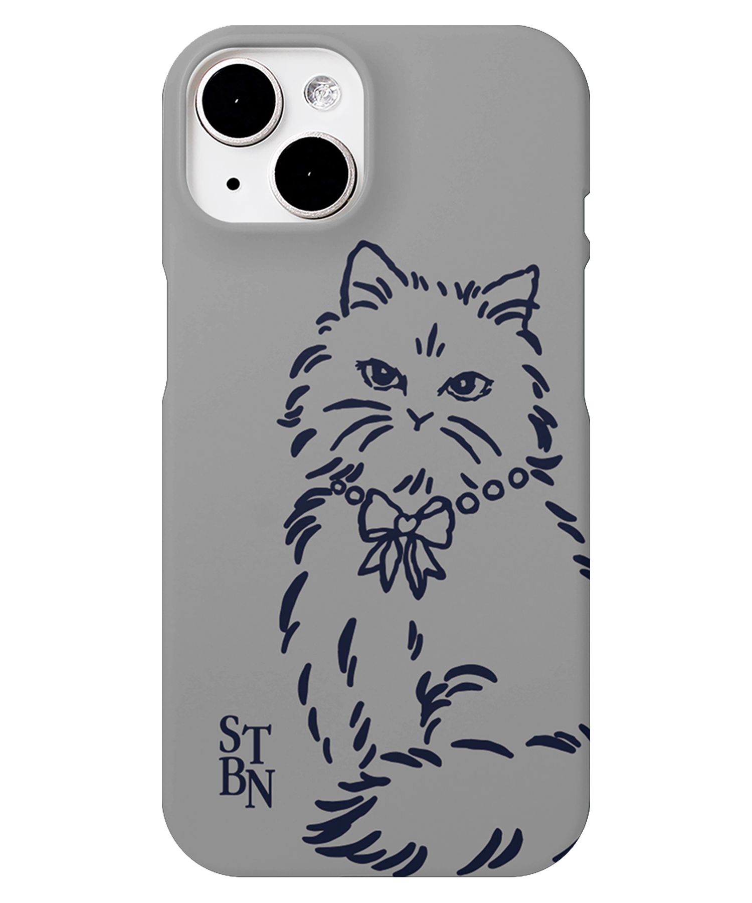 MUSINSA公式 | BONIEE New Cat Symbol iPhone Phone Case Gray