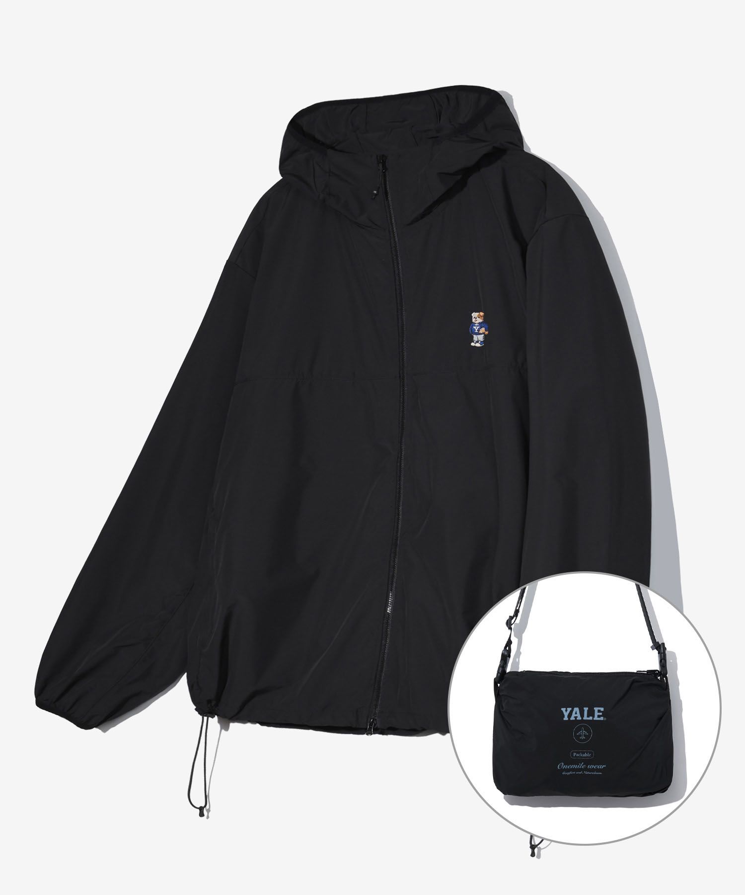 MUSINSA | YALE Embroidered Dan Lightweight Packable Windbreaker_Black