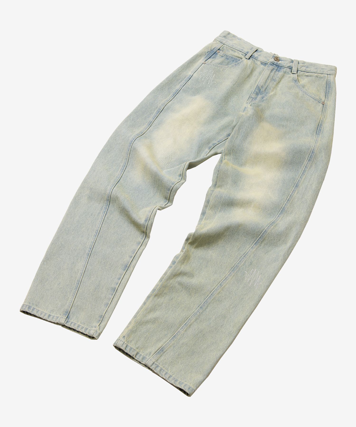 MUSINSA | SECONDMONO Curved stitch wide denim pants [LBLUE]_SEPT038LBLUE