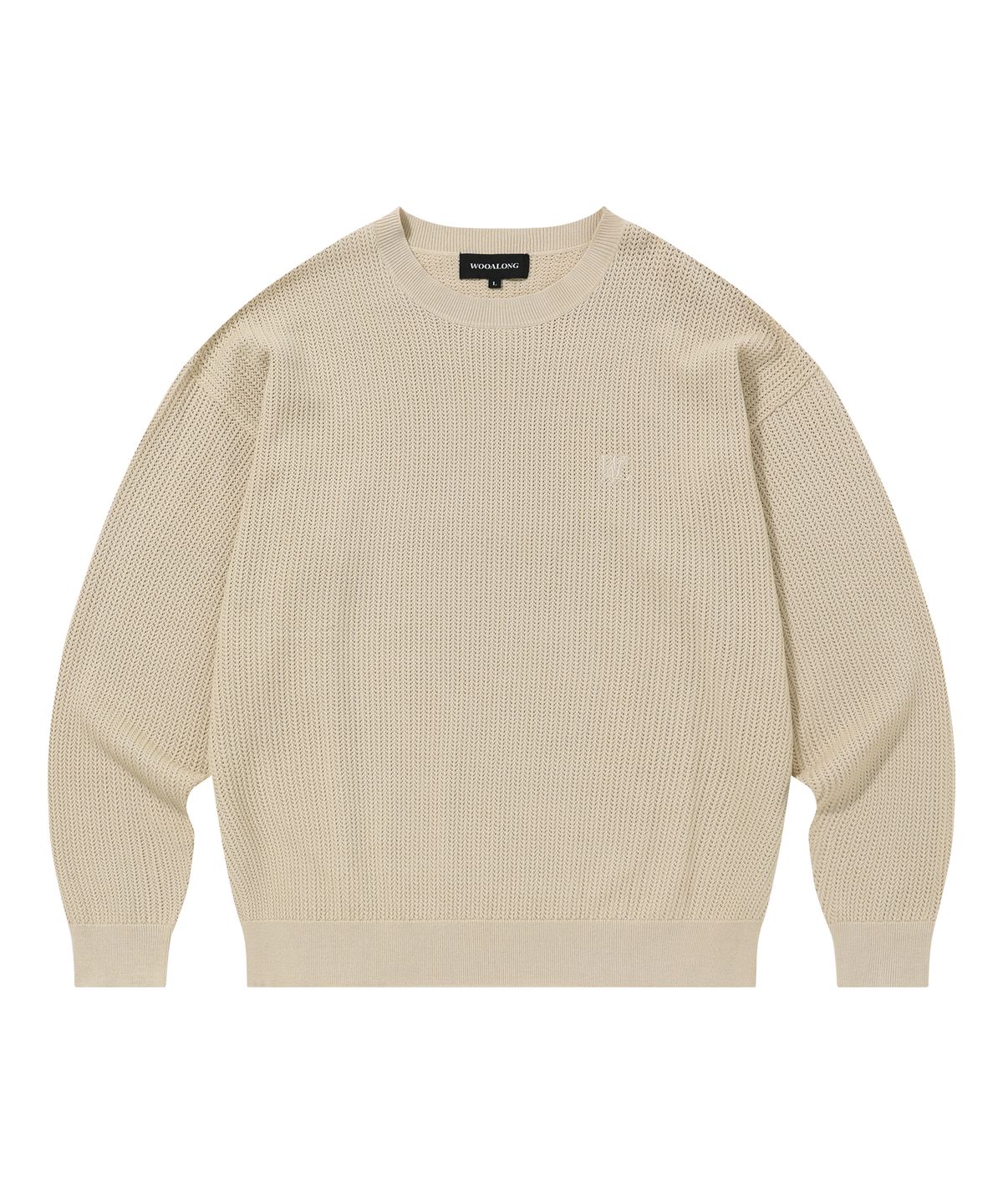 우알롱(WOOALONG) Signature round scassi knit - LIGHT BEIGE - 사이즈 & 후기 | 무신사