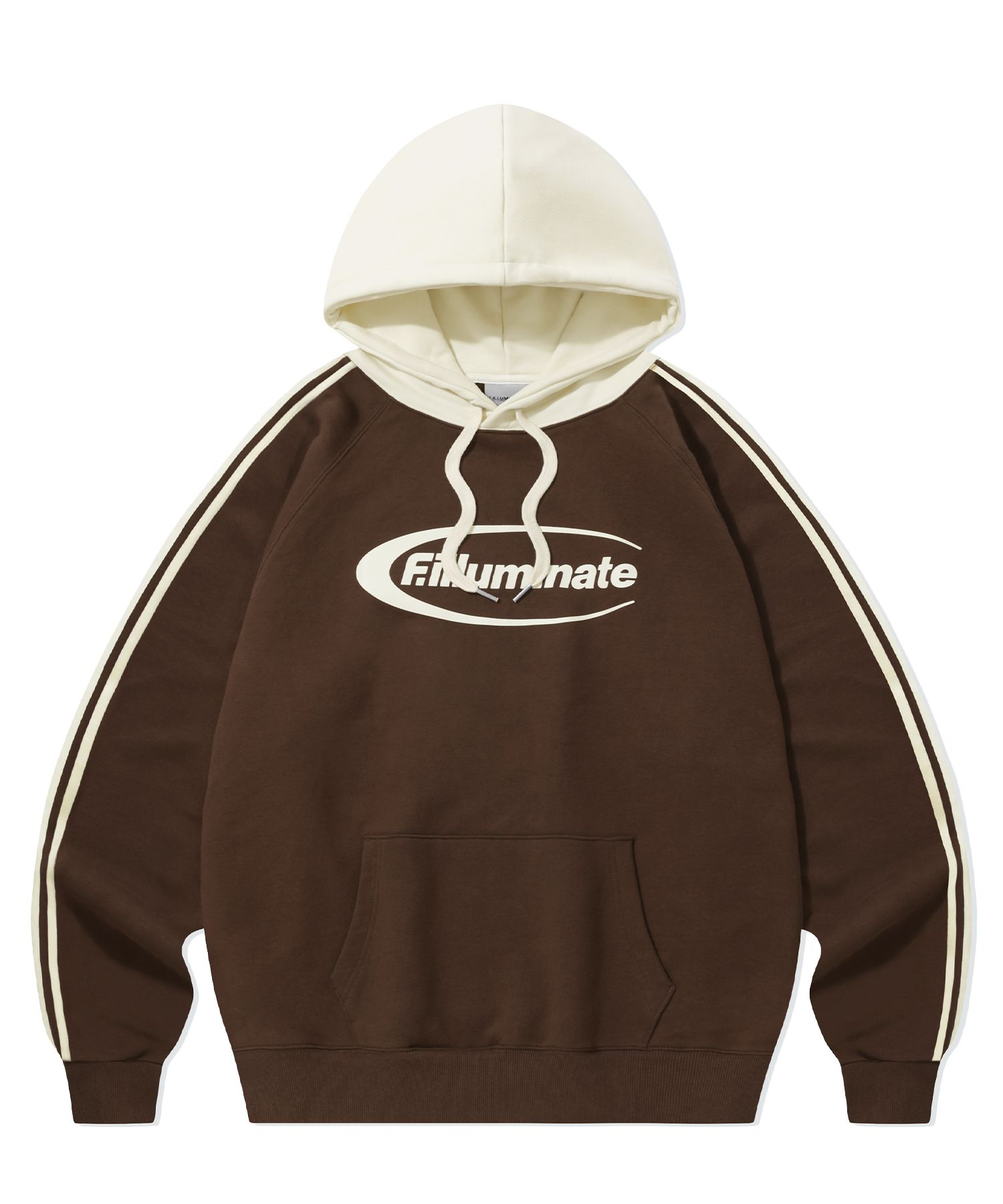 MUSINSA | FILLUMINATE Side Line Raglan Hoodie - Brown