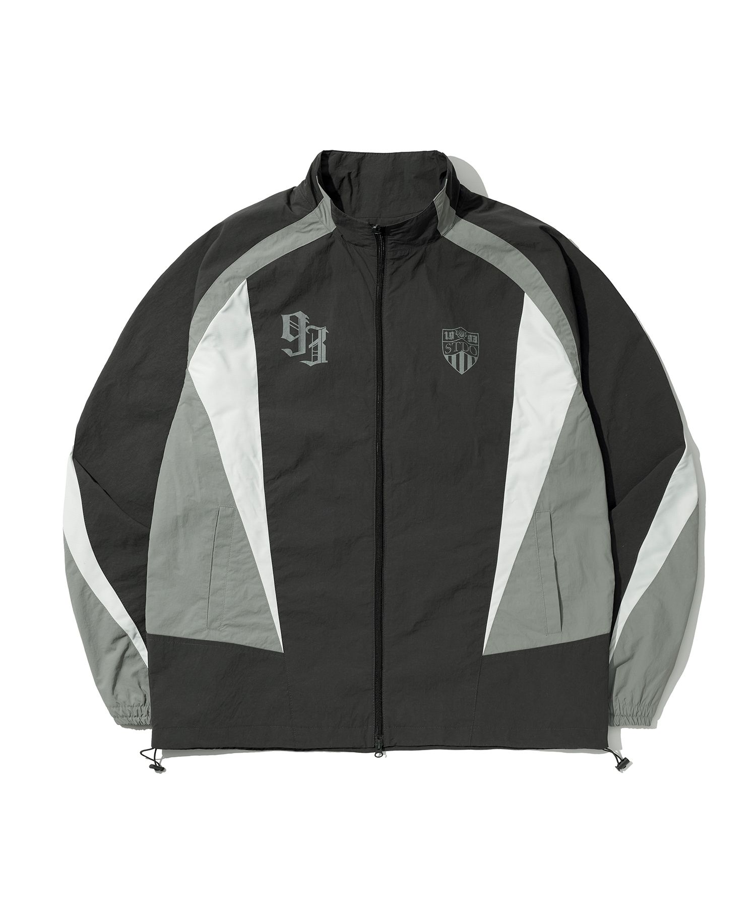 MUSINSA | 1993STUDIO Color block 93 sporty zip-up jacket_Charcoal
