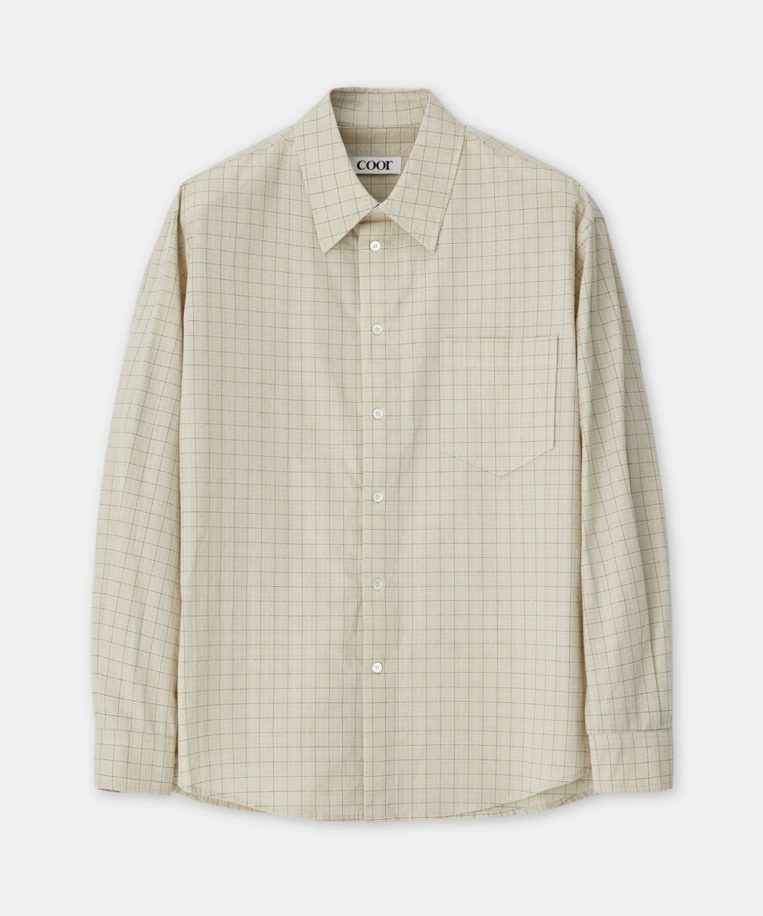 MUSINSA | COOR Tattersall oversized check shirt (beige check)