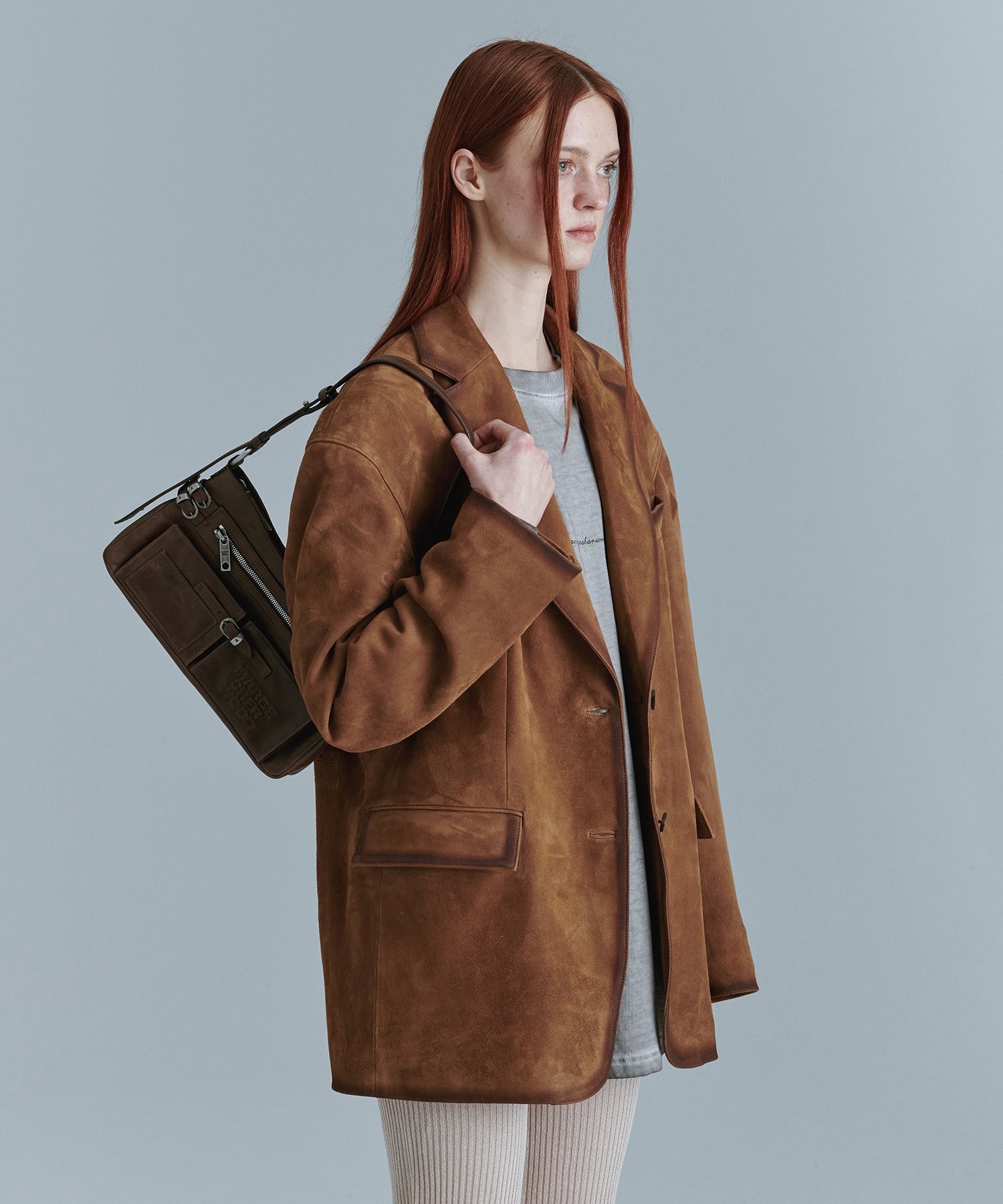 MUSINSA | MARGESHERWOOD FLAT POCKET SHOULDER_washed brown pull-up