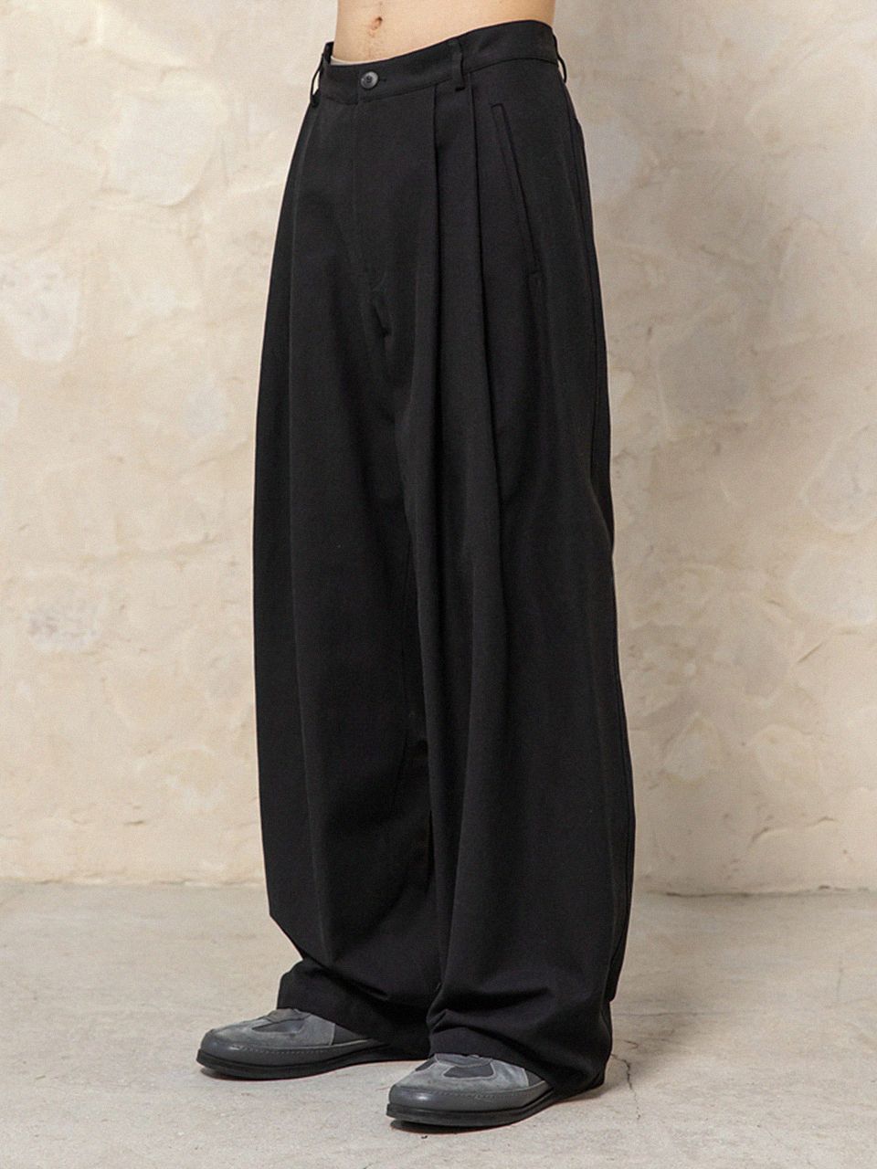 MUSINSA | BEGIN202 Washed Cotton Dobby Pants [Washed Black]