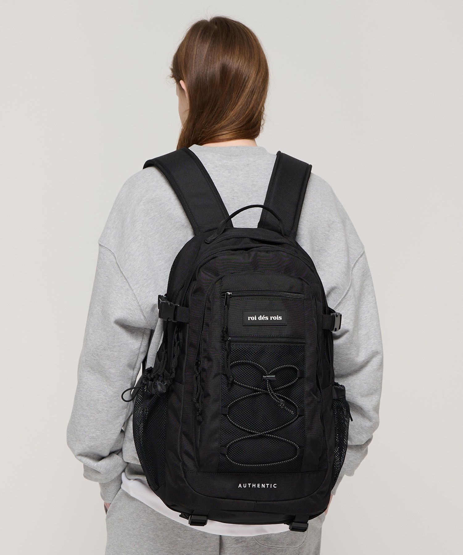 MUSINSA公式 | ROIDESROIS Subject string mesh backpack (black)