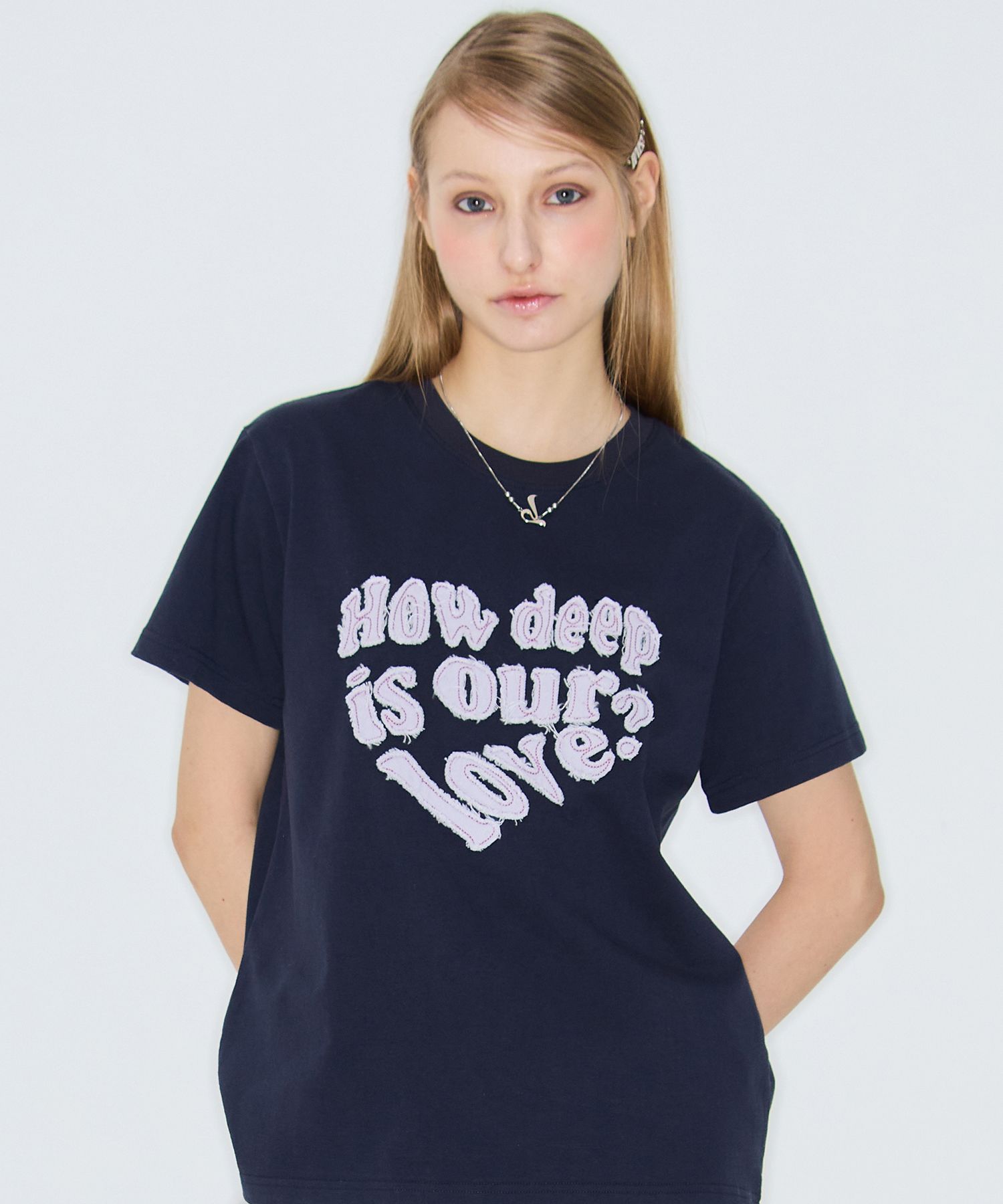 MUSINSA | LUV IS TRUE LOVE PATCH TEE(NAVY)