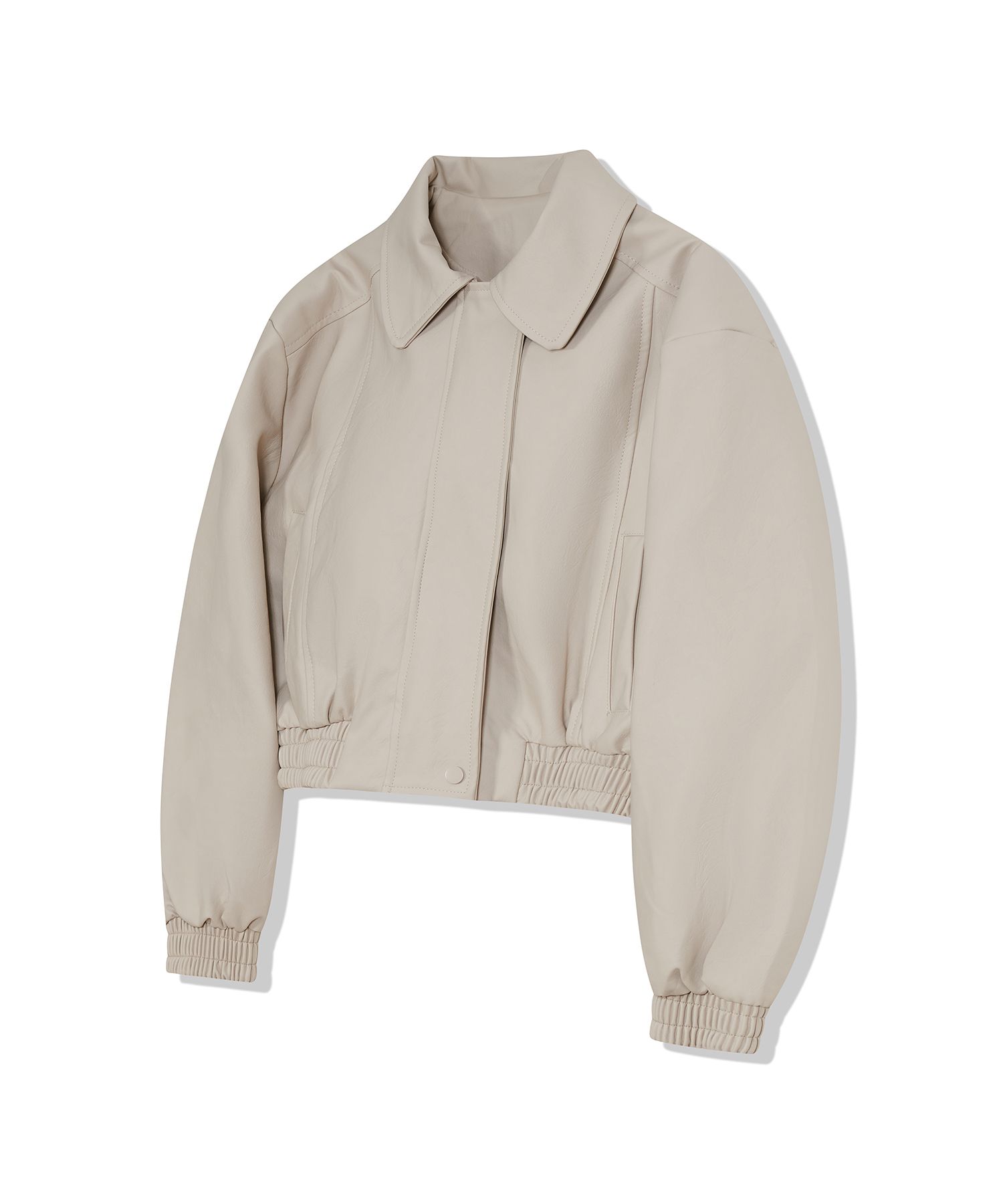 MUSINSA | VIVABROWN 85-VIVAJ002 Original Crop Blue Jean Leather Jacket Ivory