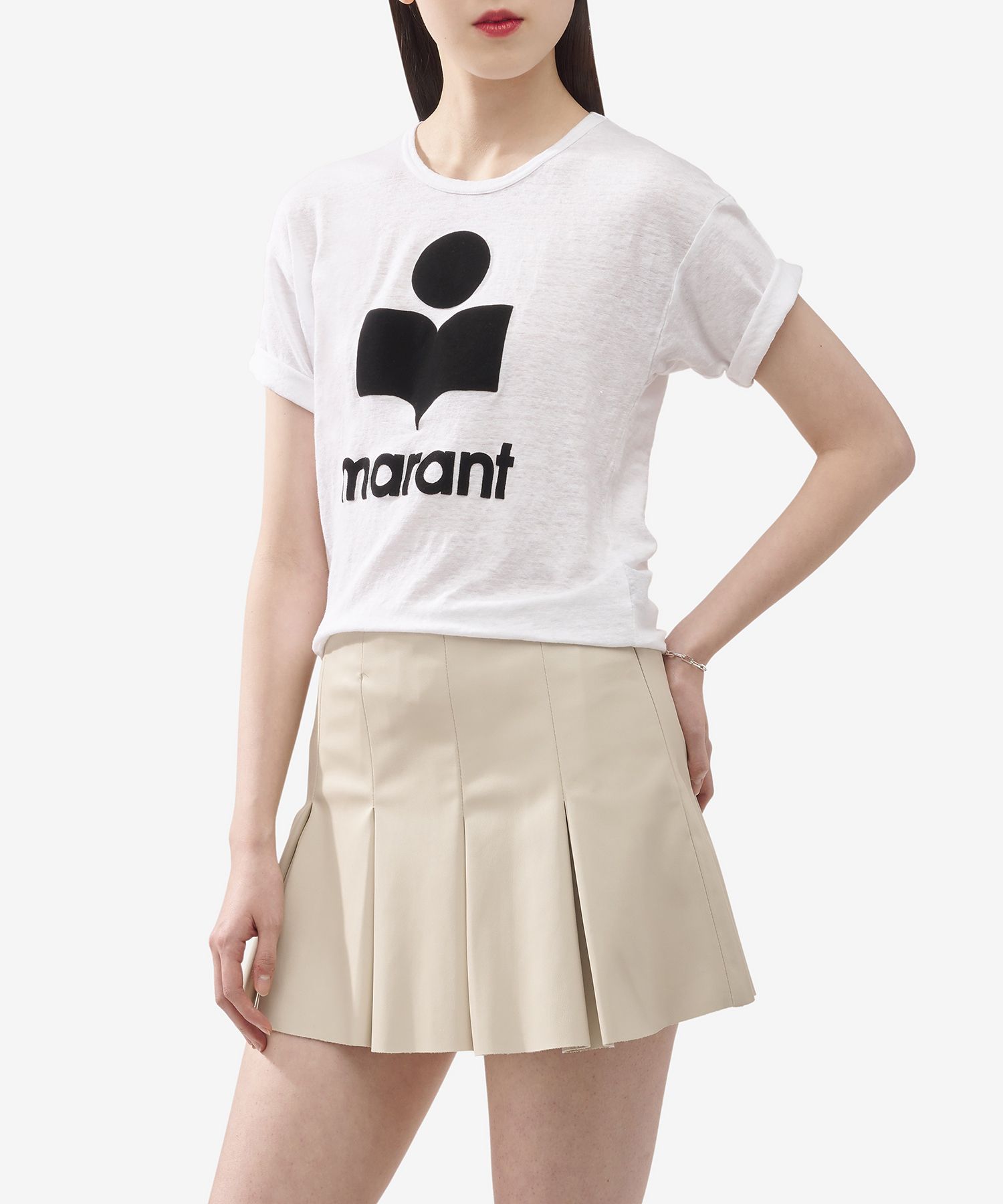 MUSINSA | ISABEL MARANT Coldy Logo Short Sleeve T-shirt - White ...