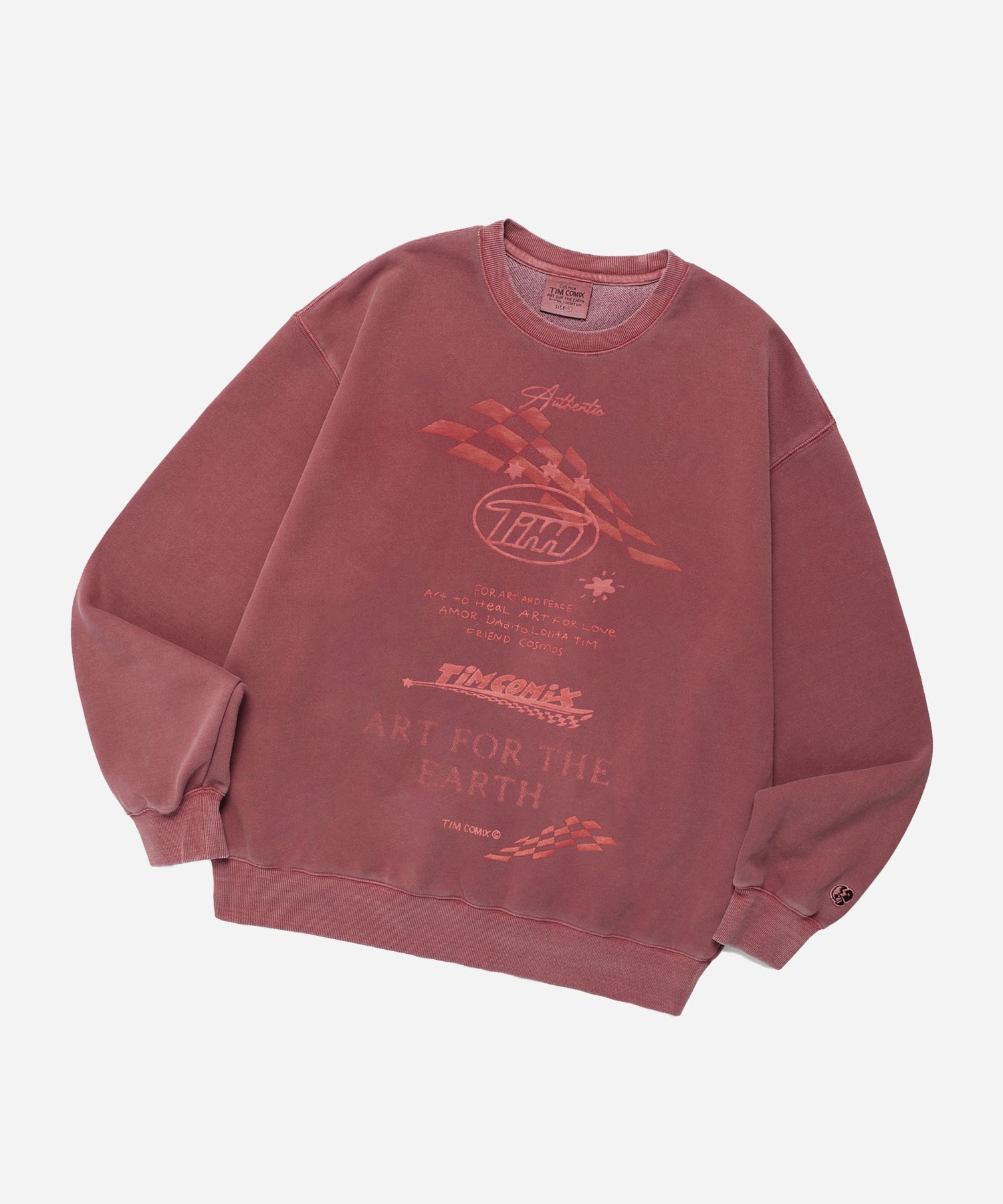 MUSINSA | TIMCOMIX VINTAGE RACING STITCH CREWNECK PG PINK