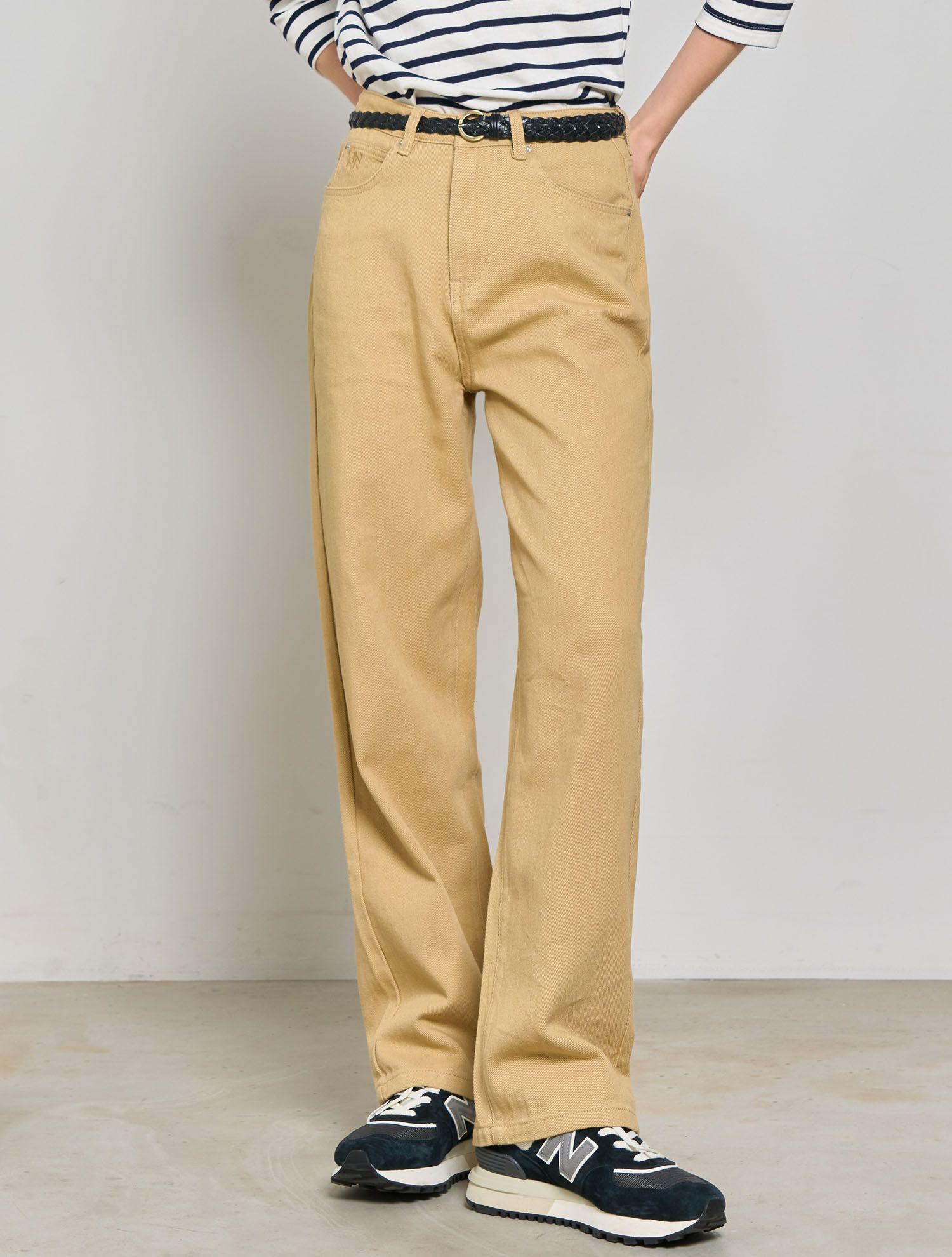 MUSINSA | GENERAL IDEA Twill color cotton denim pants [BEIGE] / WBC1L11505