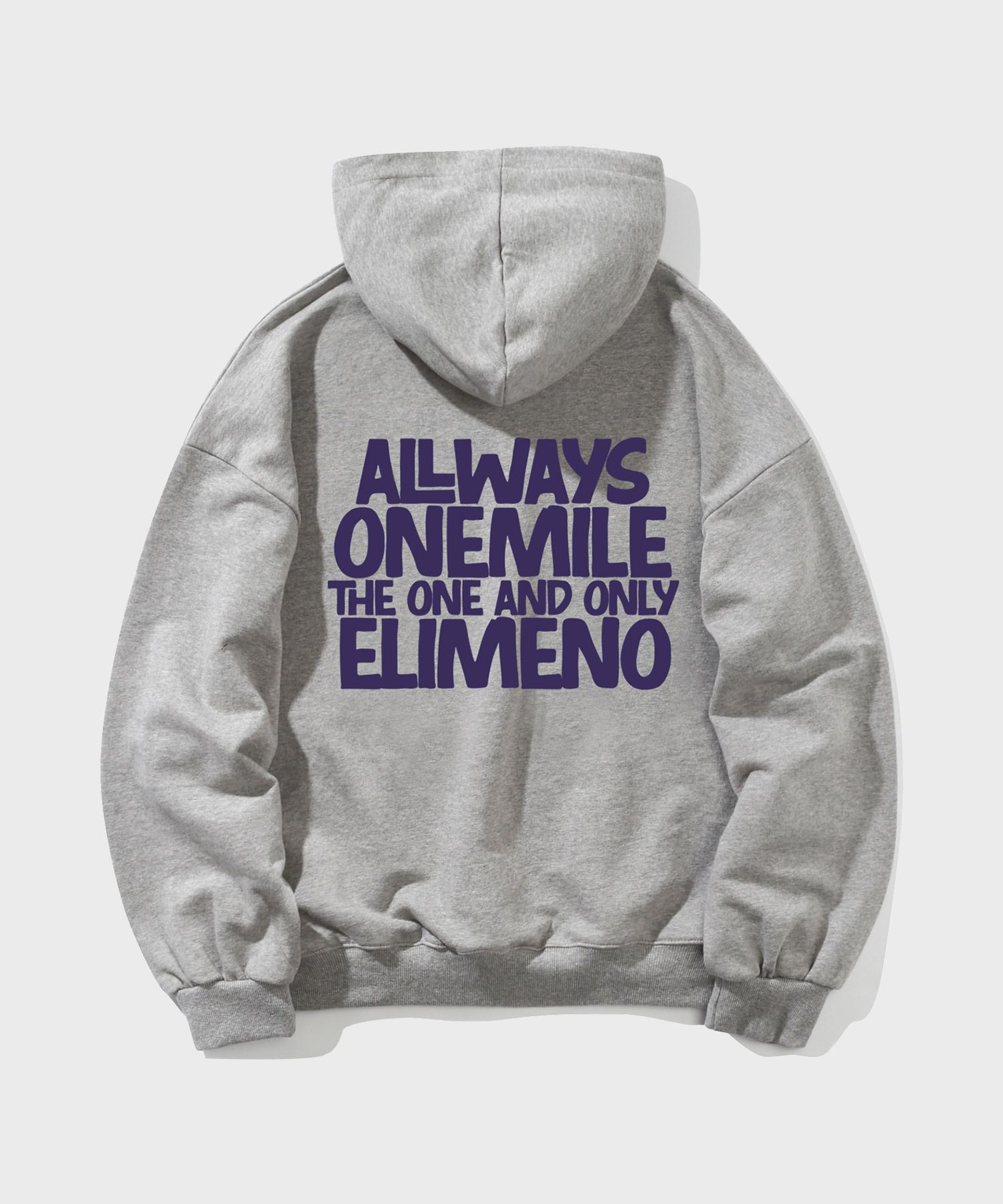 MUSINSA | ELIMENO EL Oao Overfit Hooded Sweatshirt Gray (Purple)