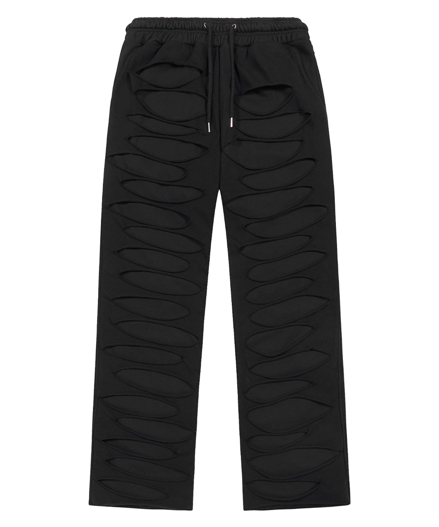 MUSINSA | ULKIN [Runway] Double layer cut-out sweatpants_black