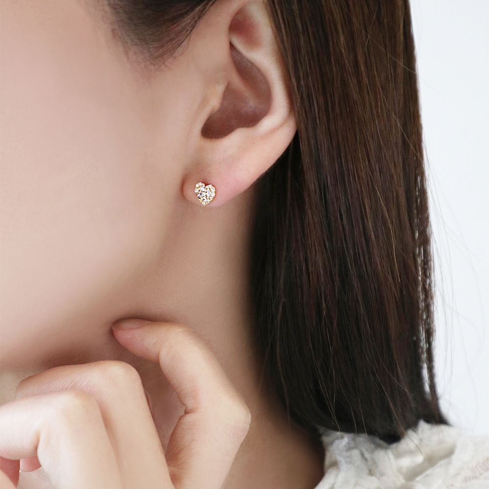 MUSINSA | PAUL BRIAL Bling heart earrings PYBE0303