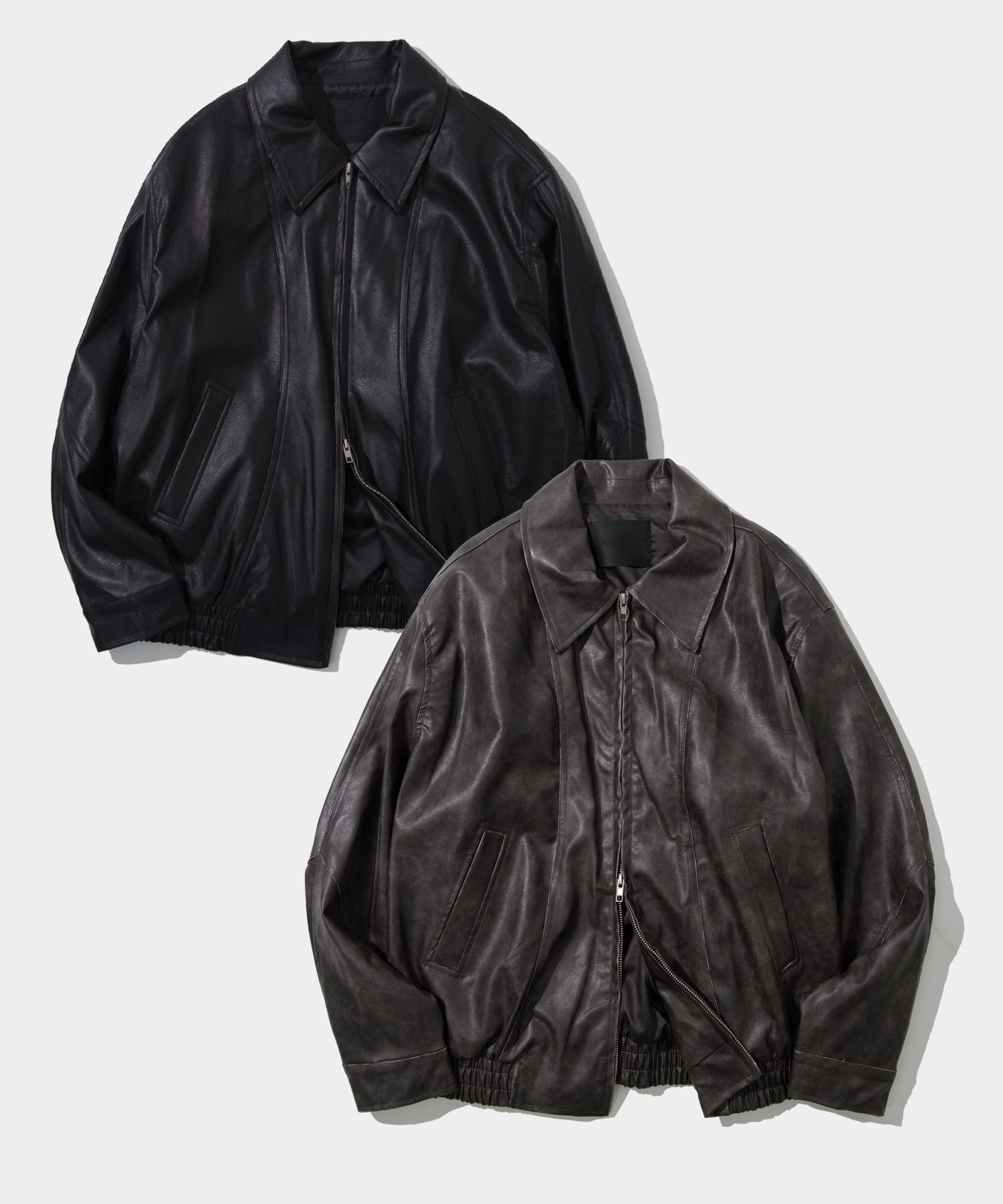 MUSINSA | BLACK MOMENT Vintage washed leather two-way banded mannish ...