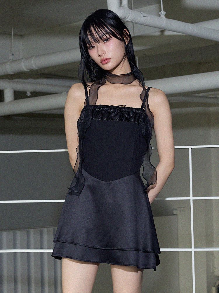 MUSINSA | ITOV SEOUL Double Flare Mini One Piece BK