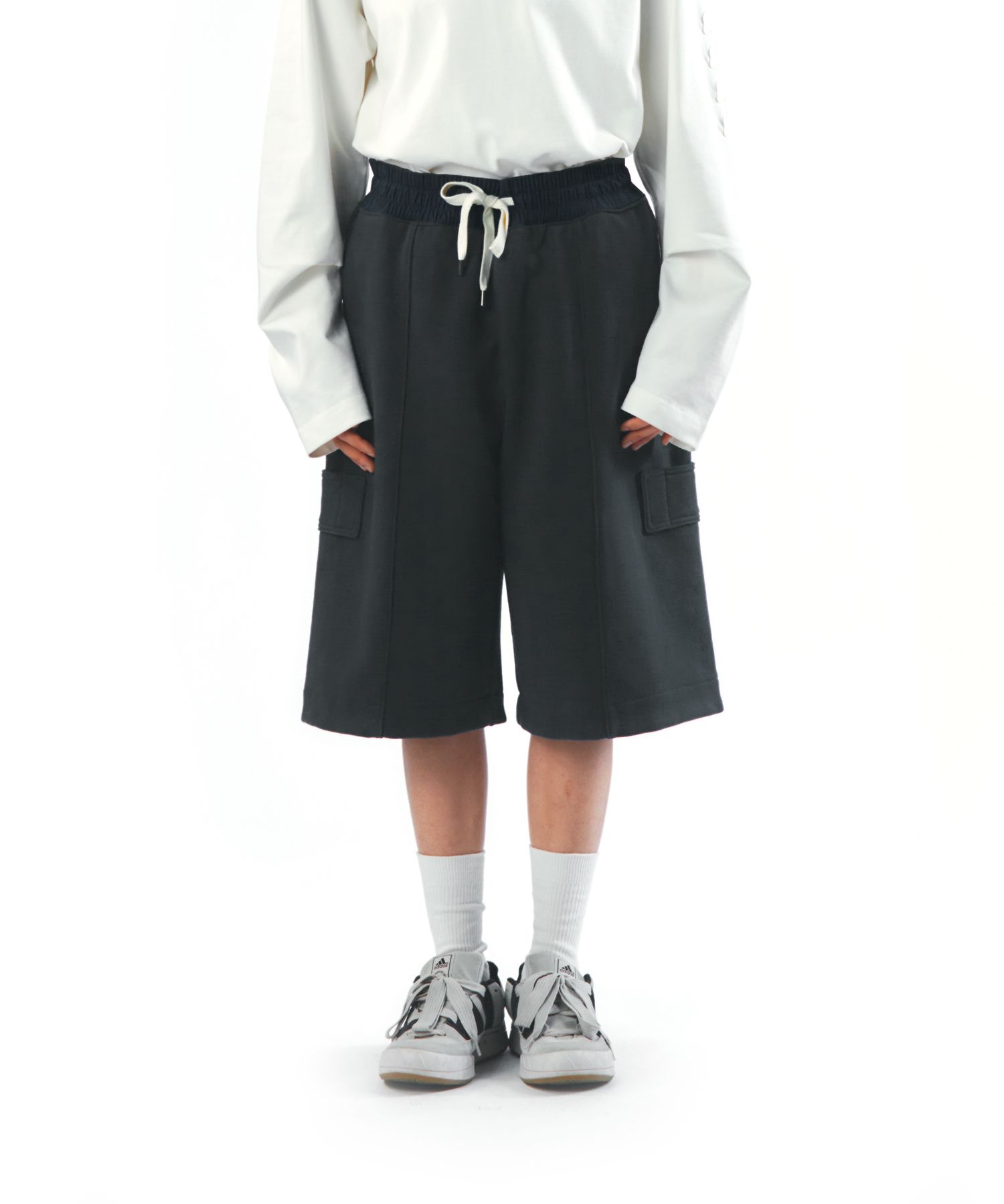 MUSINSA | NOT ONLY FOR TODAY Bermuda Pocket Sweatshorts [Charcoal Gray]