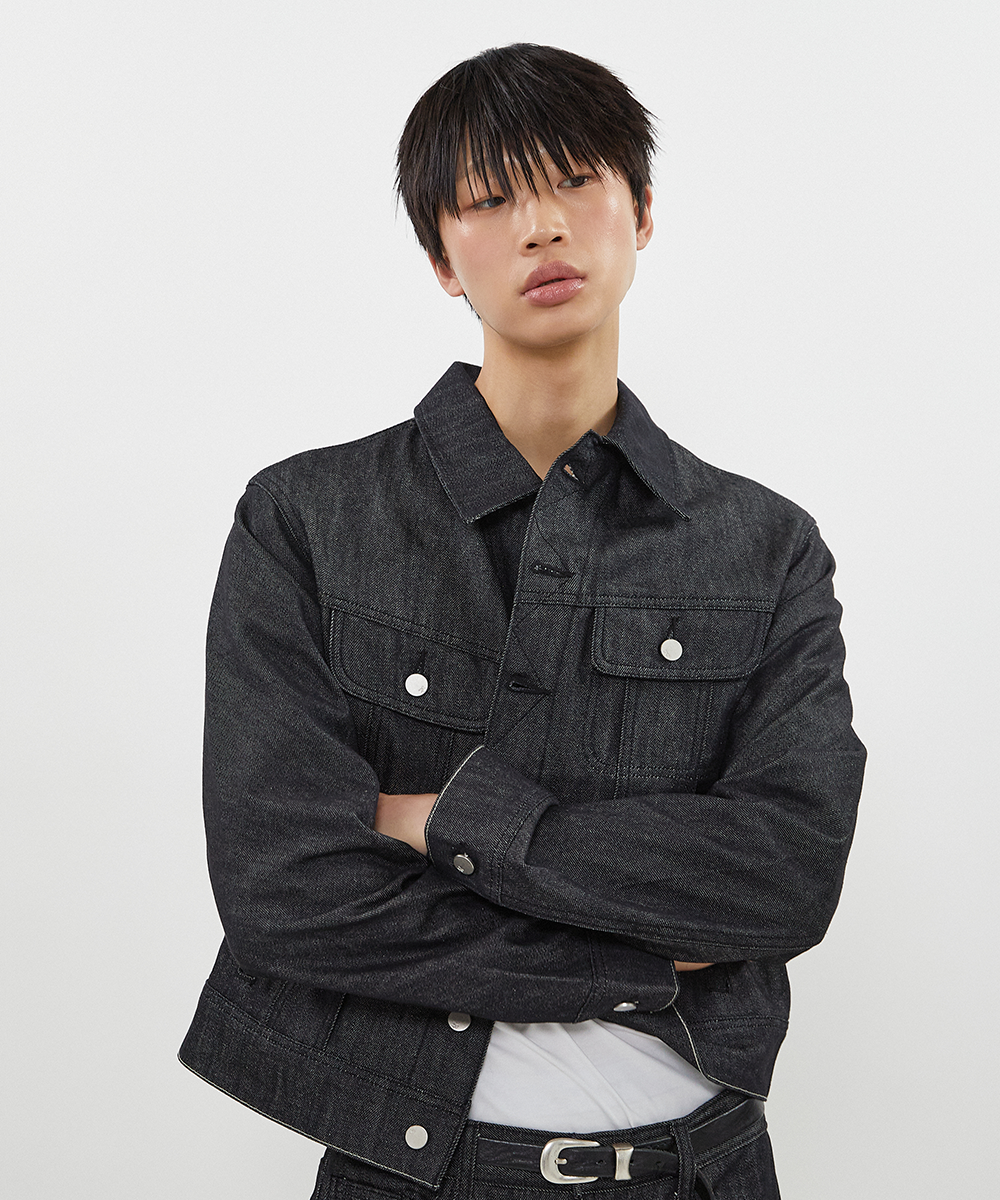 MUSINSA | ORDER ARCHIVE Escur Minimal Trucker Jacket Low Black