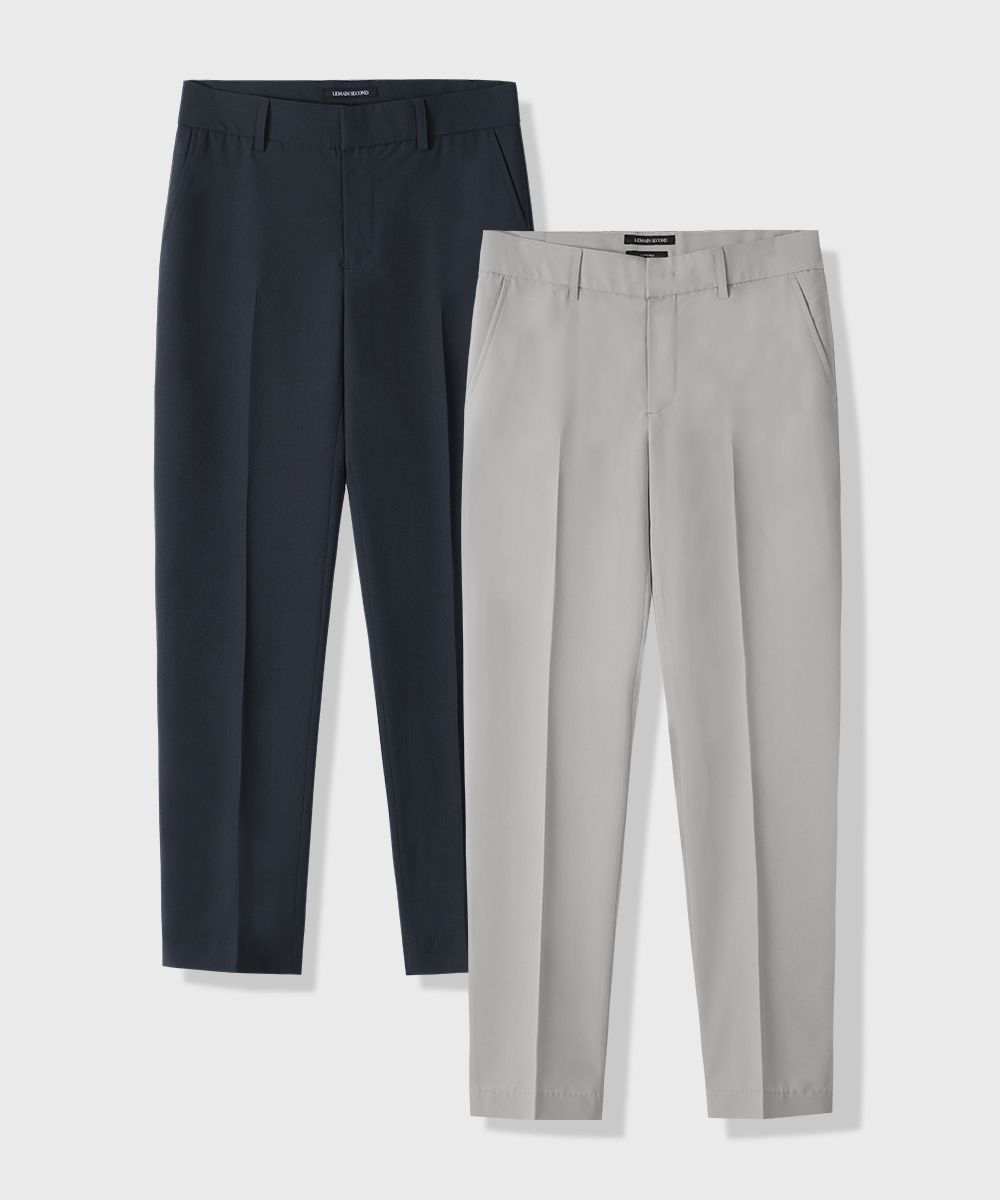 MUSINSA | LEMAIN SECOND [2PACK] Minimal Tapered Hidden Banding Slacks ...