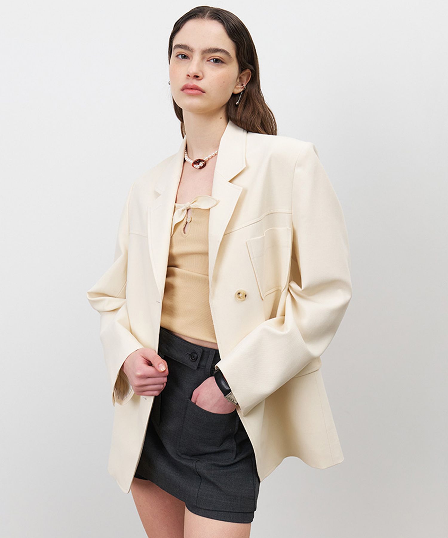 MUSINSA | MARRON EDITION 24 Spring_ Custard Ribbon Sleeveless