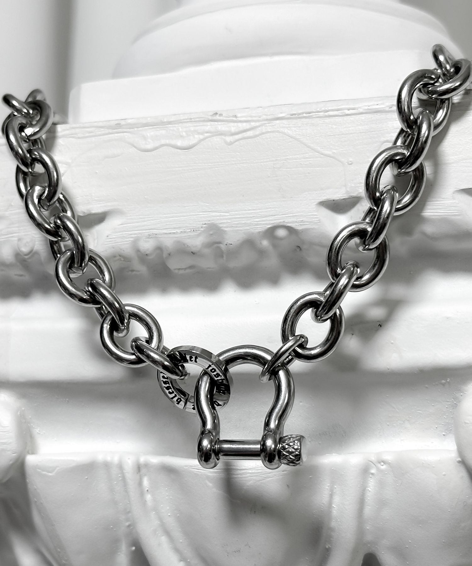 MUSINSA公式 | BLESSED BULLET ss-ellipse cylinder chain clamp necklace