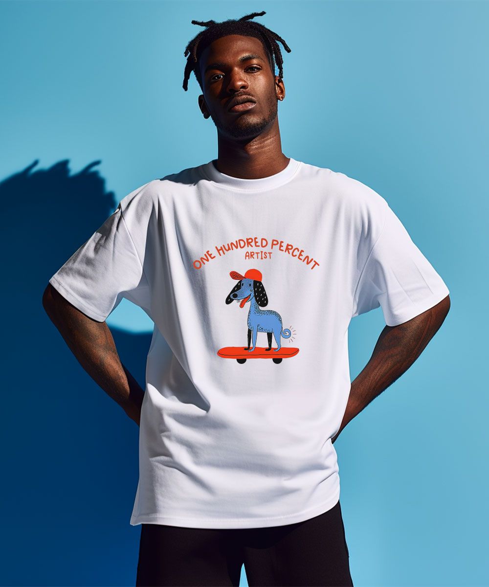 MUSINSA | OHP OHP x HARMONIA4 Blue Dog Semi-Over Short Sleeve T-shirt