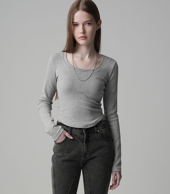 MUSINSA | AVANDRESS candy long sleeve T-shirt MELANGE