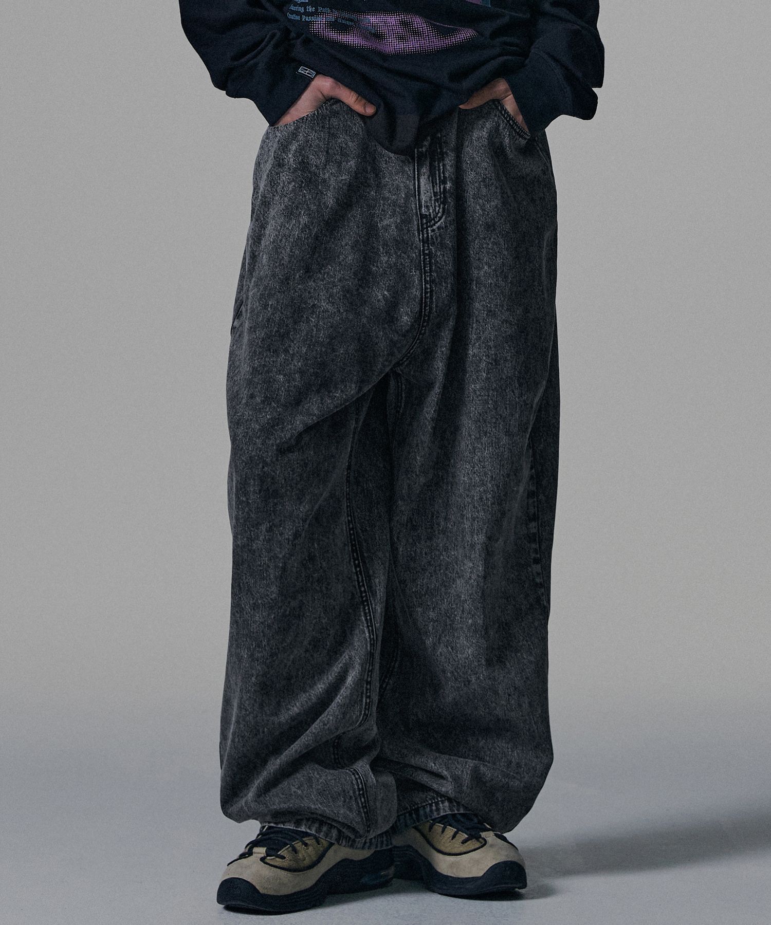 MUSINSA | NOT4NERD Linen Like Relax Fit Denim Pants - Gray