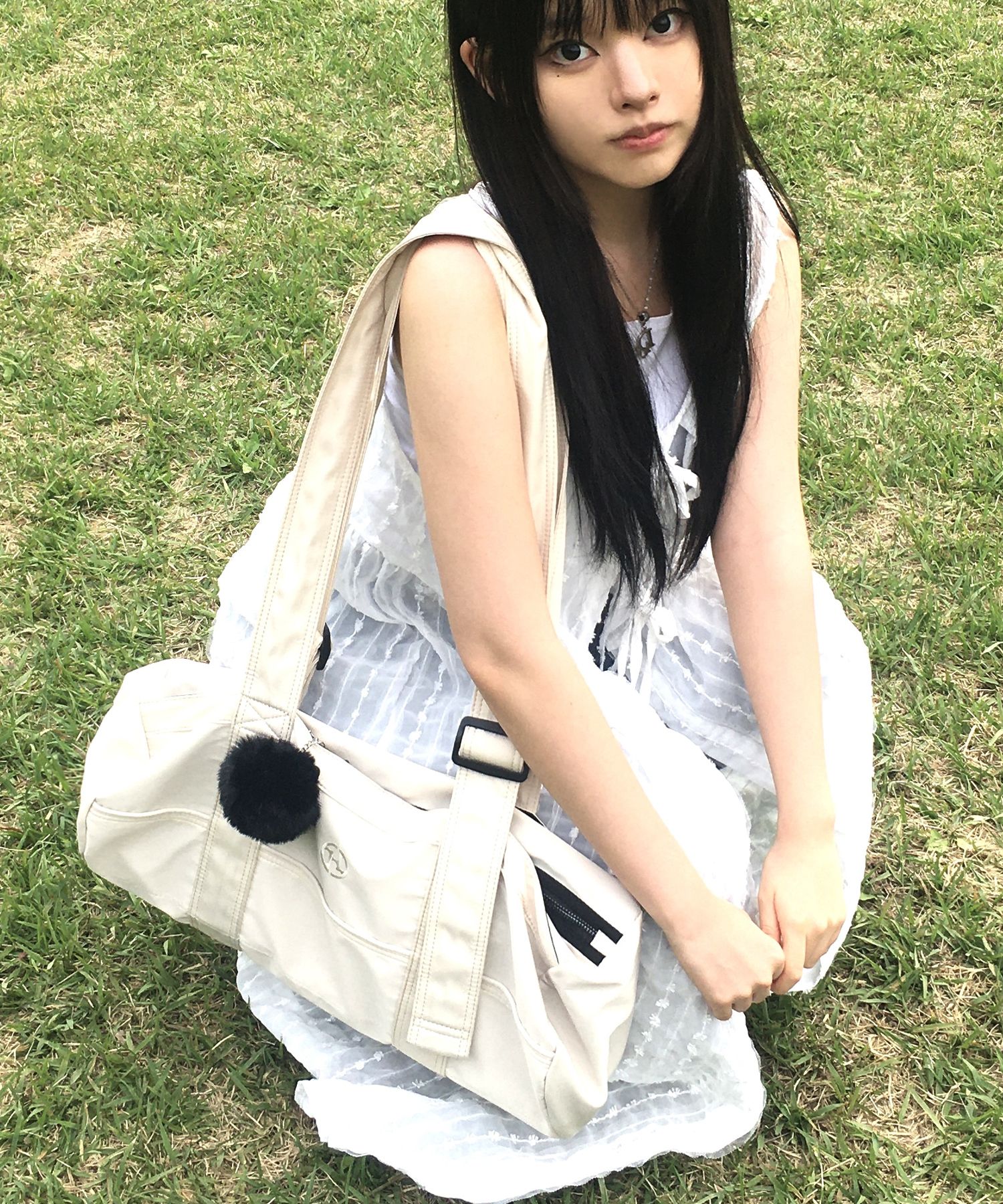 MUSINSA | HEDER HELEN BAGUETTE MULTI BAG IVORY