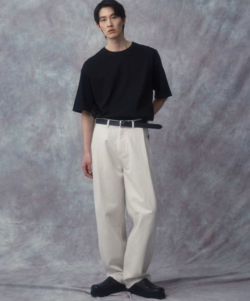 MUSINSA | EVENER Signature Flank Wide Denim Pants_White_VQ7DP002