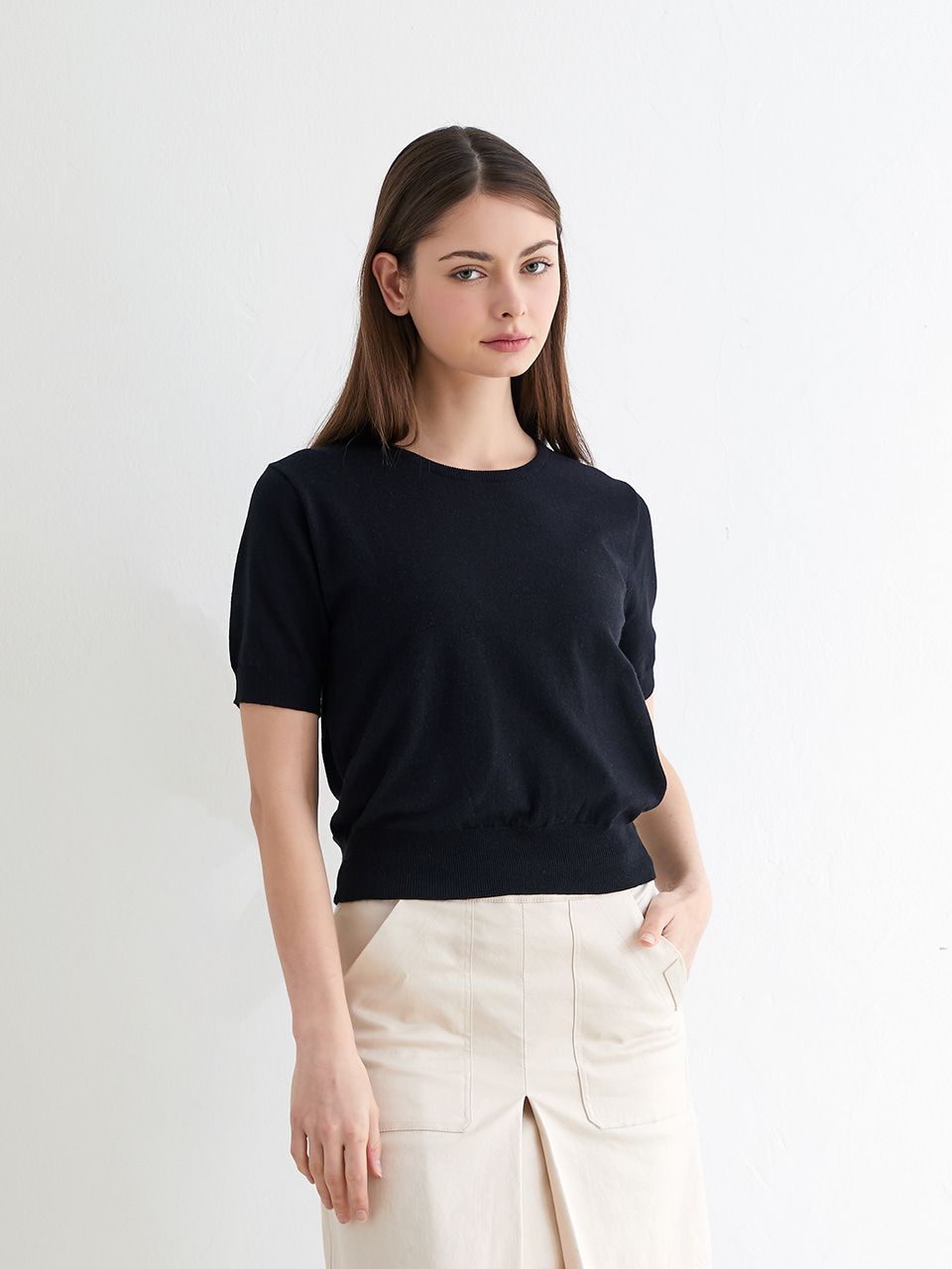 MUSINSA | NITINA Basic Round Pullover BK