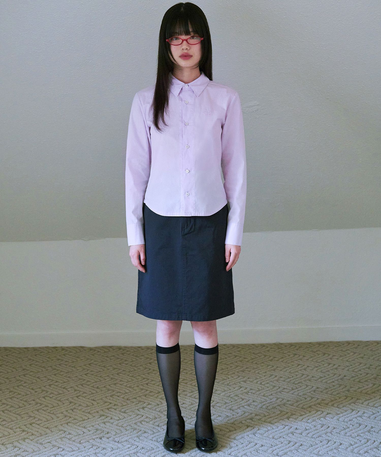 MUSINSA公式 | FAD Midi skirt (Navy)