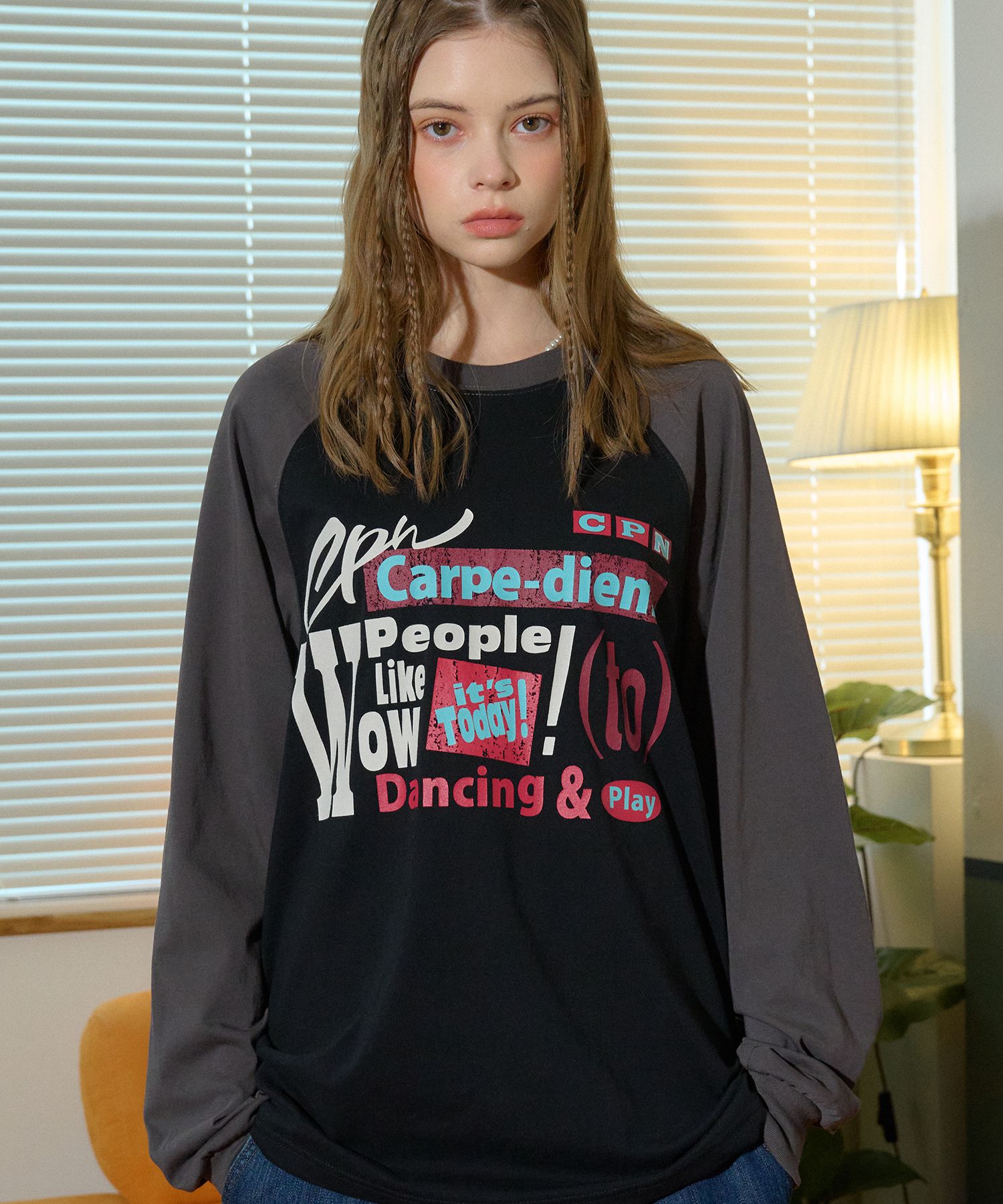 MUSINSA公式 | CPGN STUDIO Carpediem Raglan Long Sleeve Charcoal Black