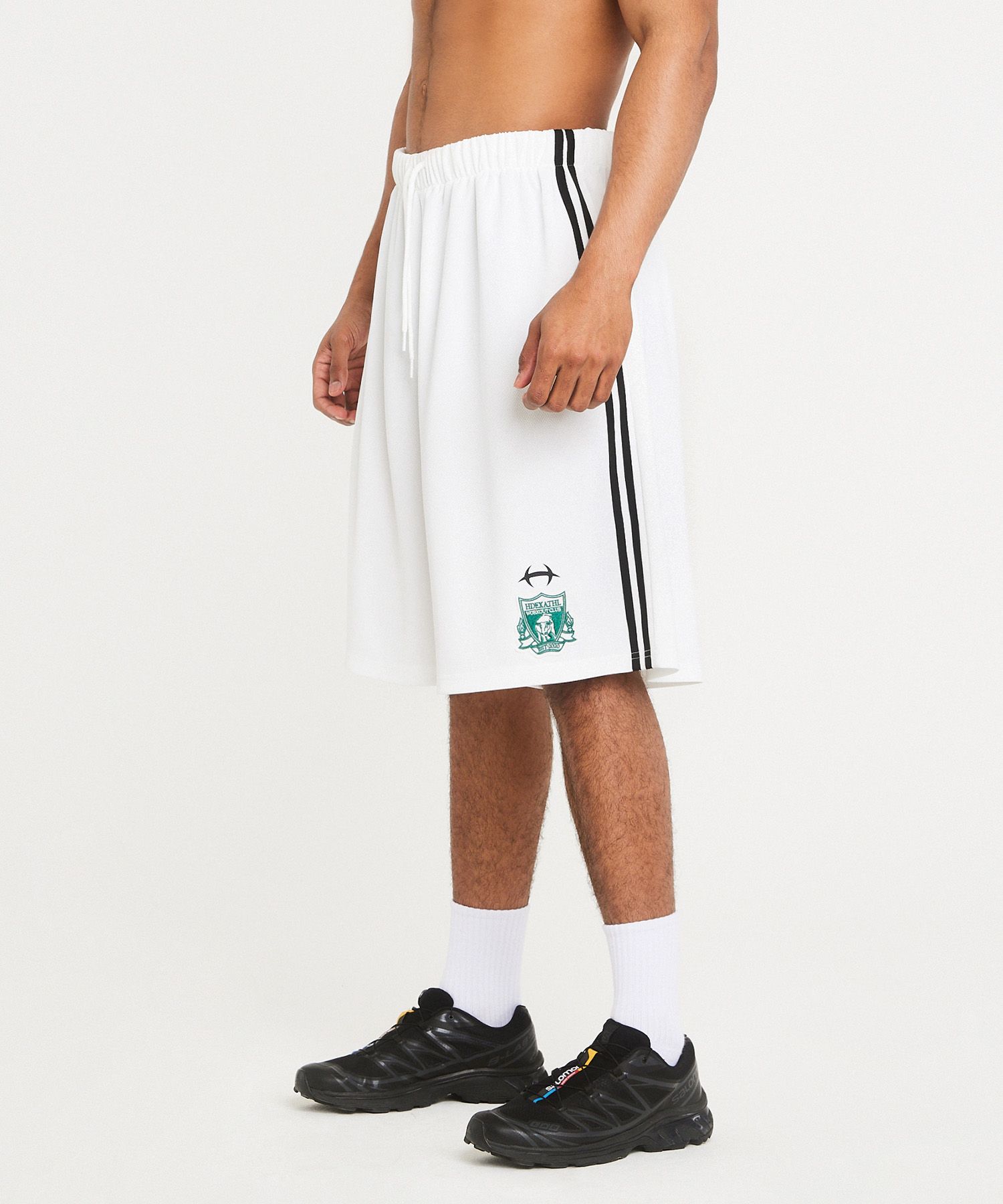 MUSINSA | HDEX Binding Mash Track Shorts (White)