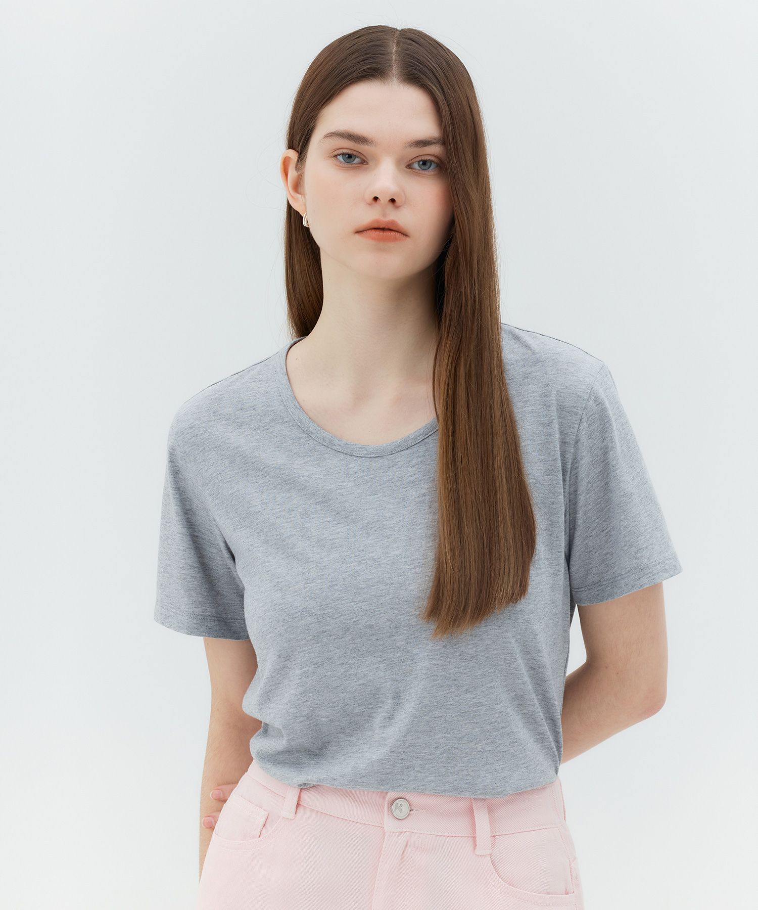 MUSINSA | MINDBRIDGE WOMEN [W]Basic Short Sleeve T-shirt - 3color MYTS3202